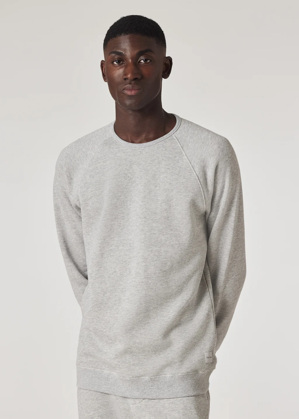 Men'sPale Grey Jersey Cotton 'Artist Stripe' Long-Sleeve Top