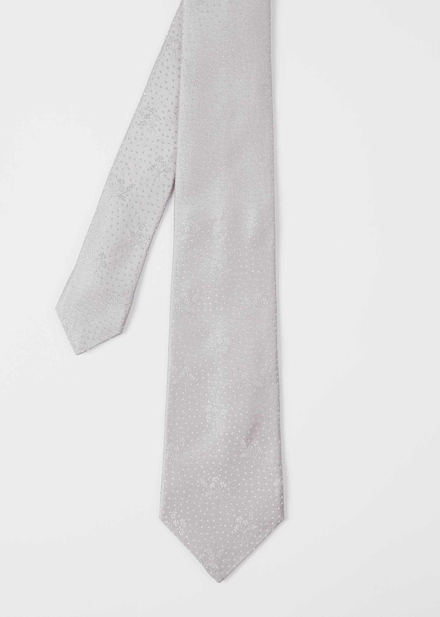 Paul Smith Grey Floral Silk Tie | King's Cross