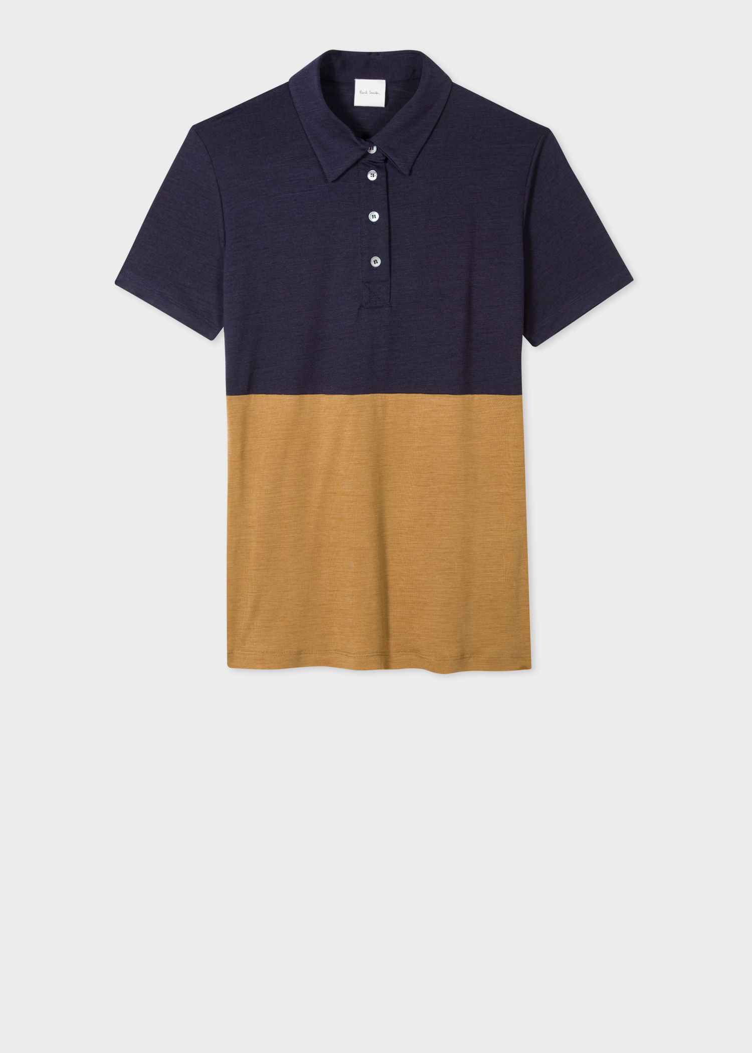 Women's Navy Contrast Panel Polo Shirt