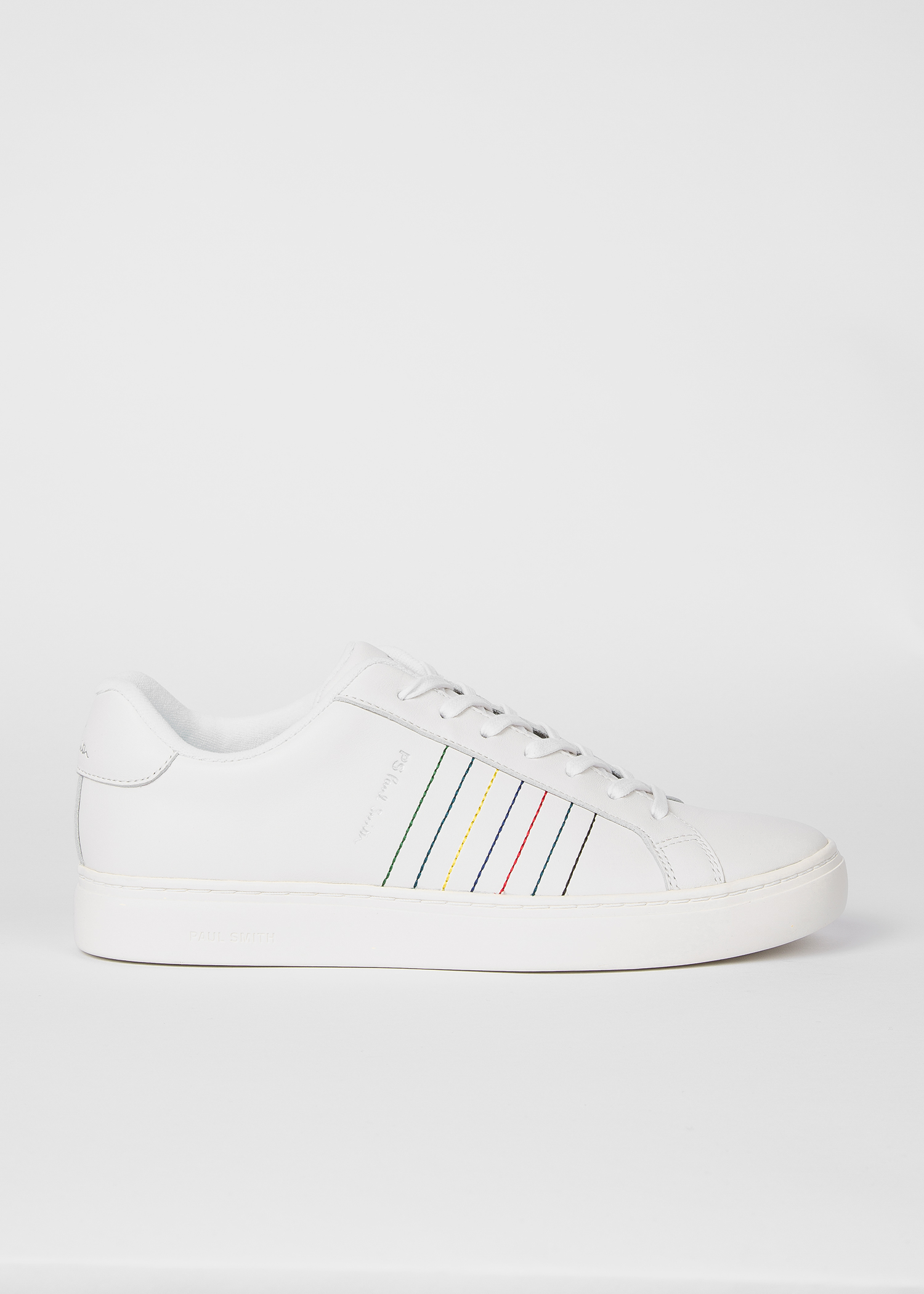 Men's White 'Rex' Stitch 'Sports Stripe' Trainers