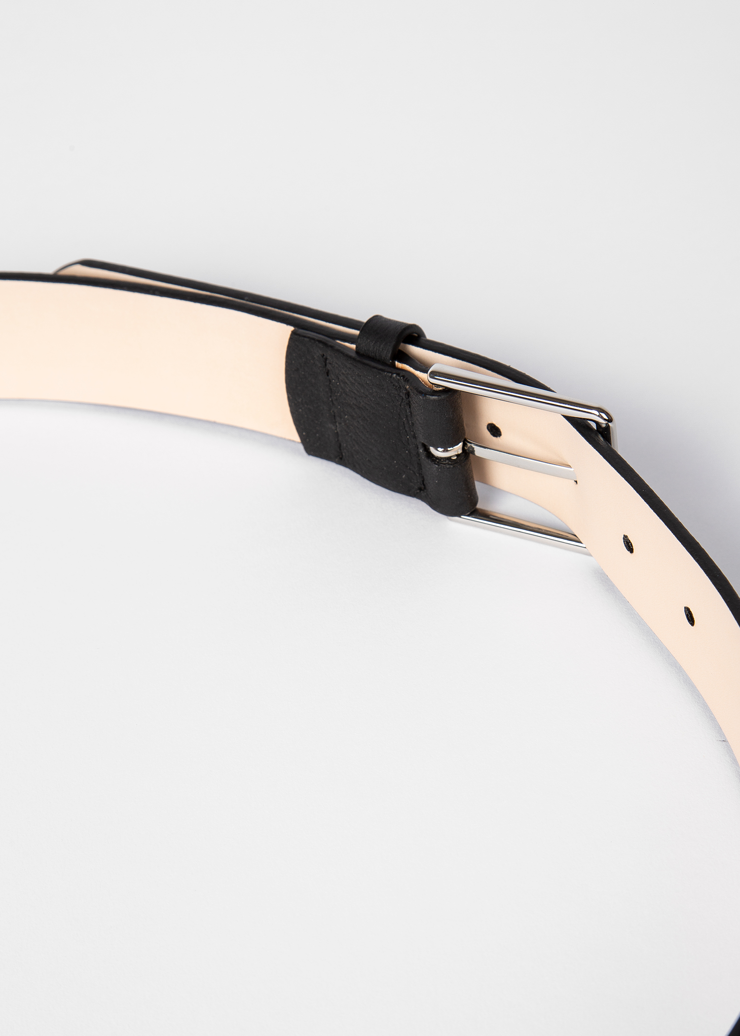 Paul Smith Black Grained Leather 'Signature Stripe' Belt | King's Cross
