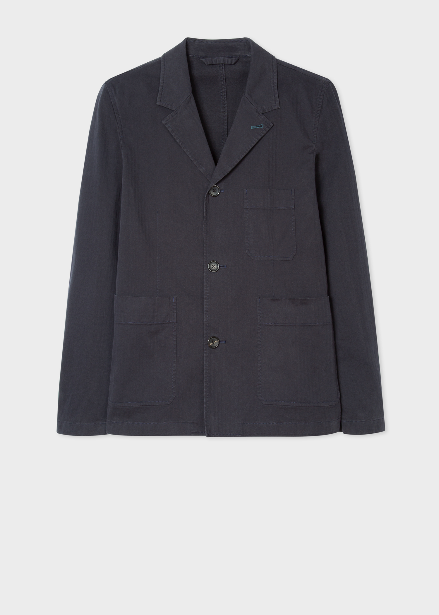 Men's Navy Herringbone-Twill Work Jacket