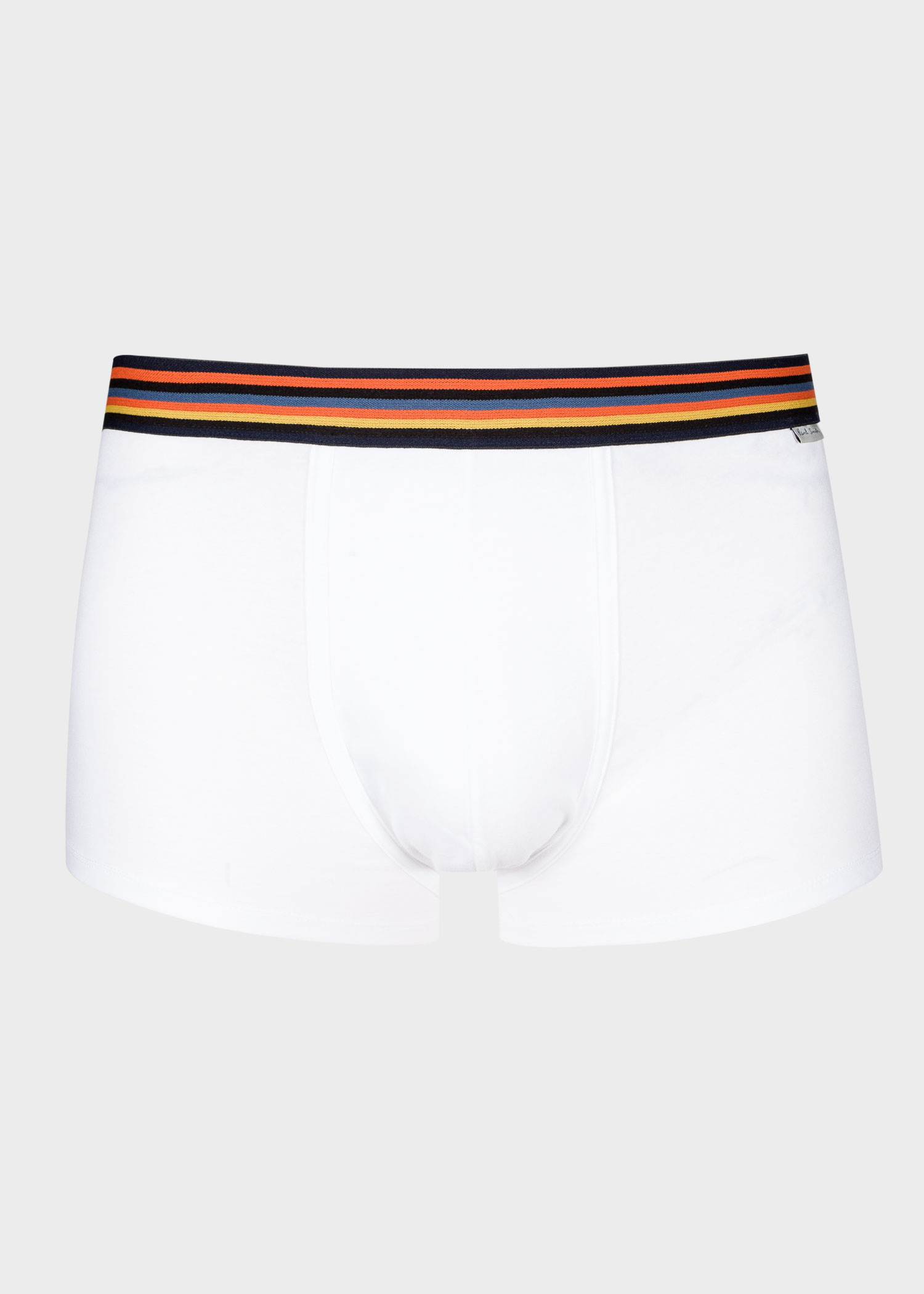 White Cotton Low-Rise 'Artist Stripe' Boxer Briefs