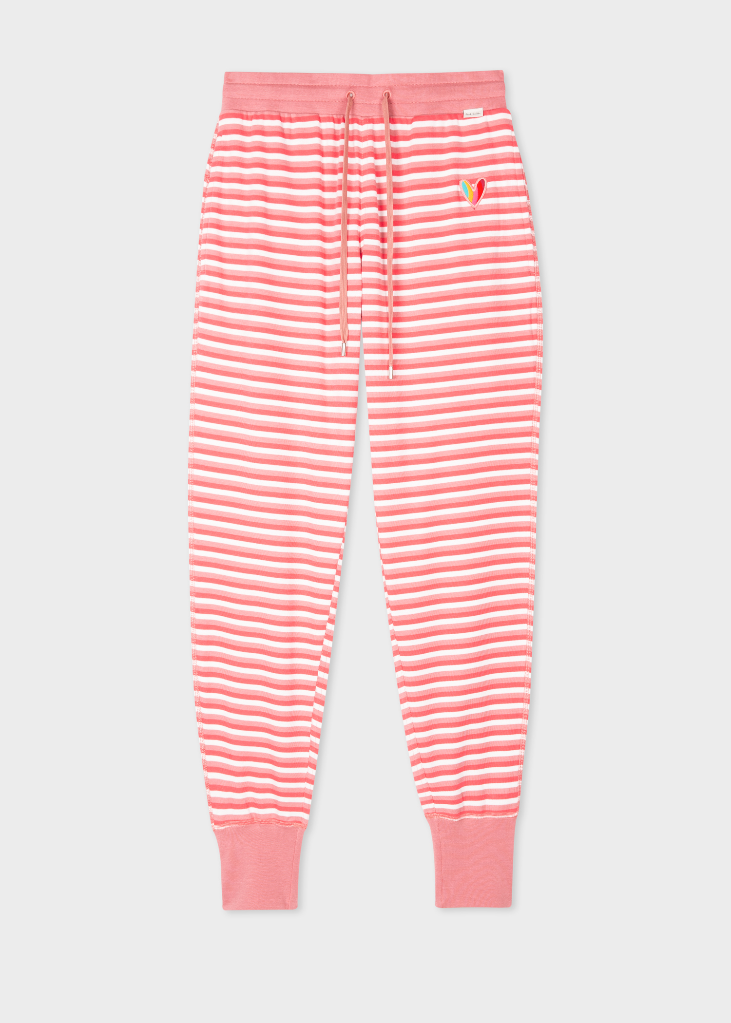 Women's Pink And White Stripe Sweatpants