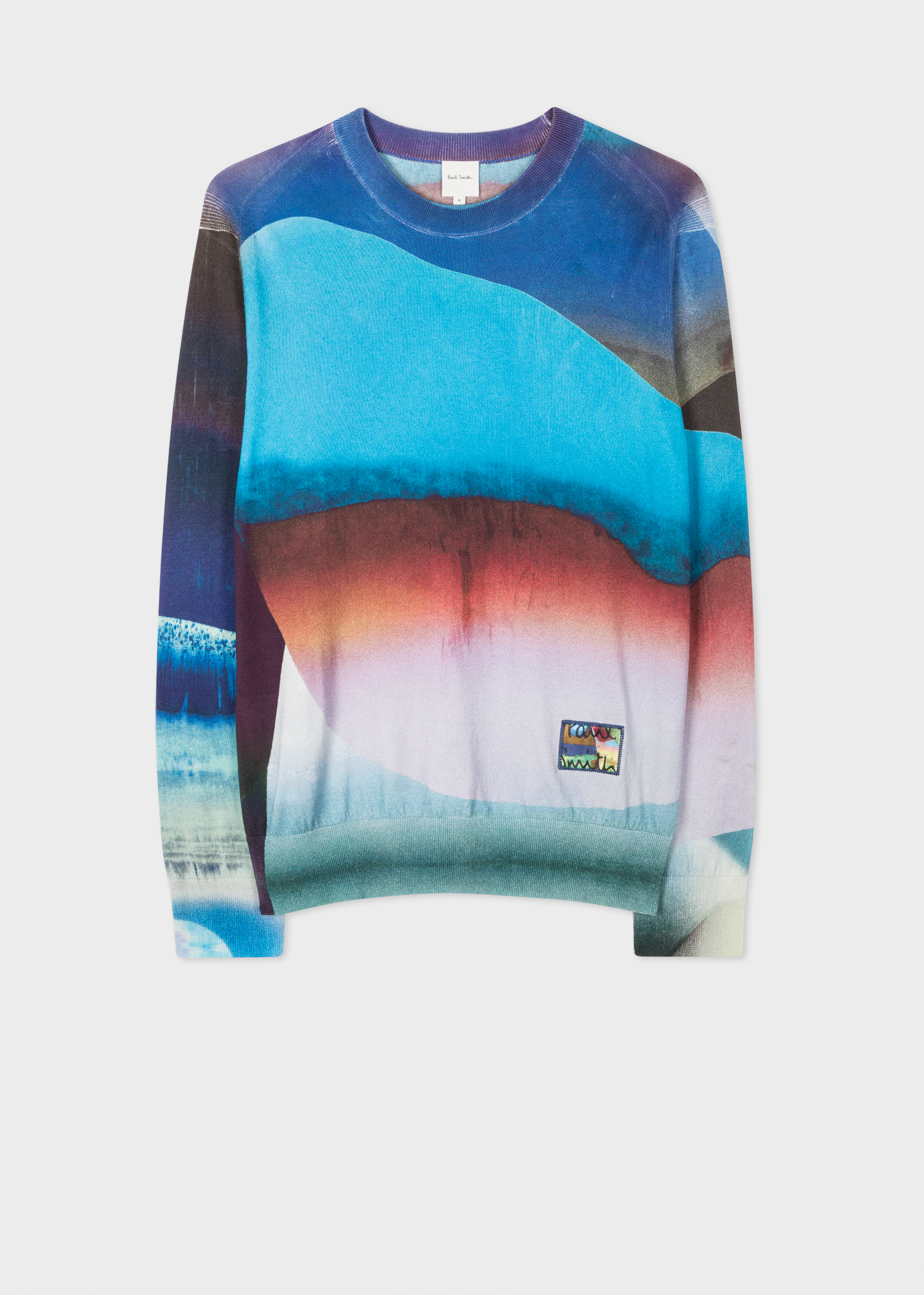 Men's 'Abstract' Print Cotton Sweater