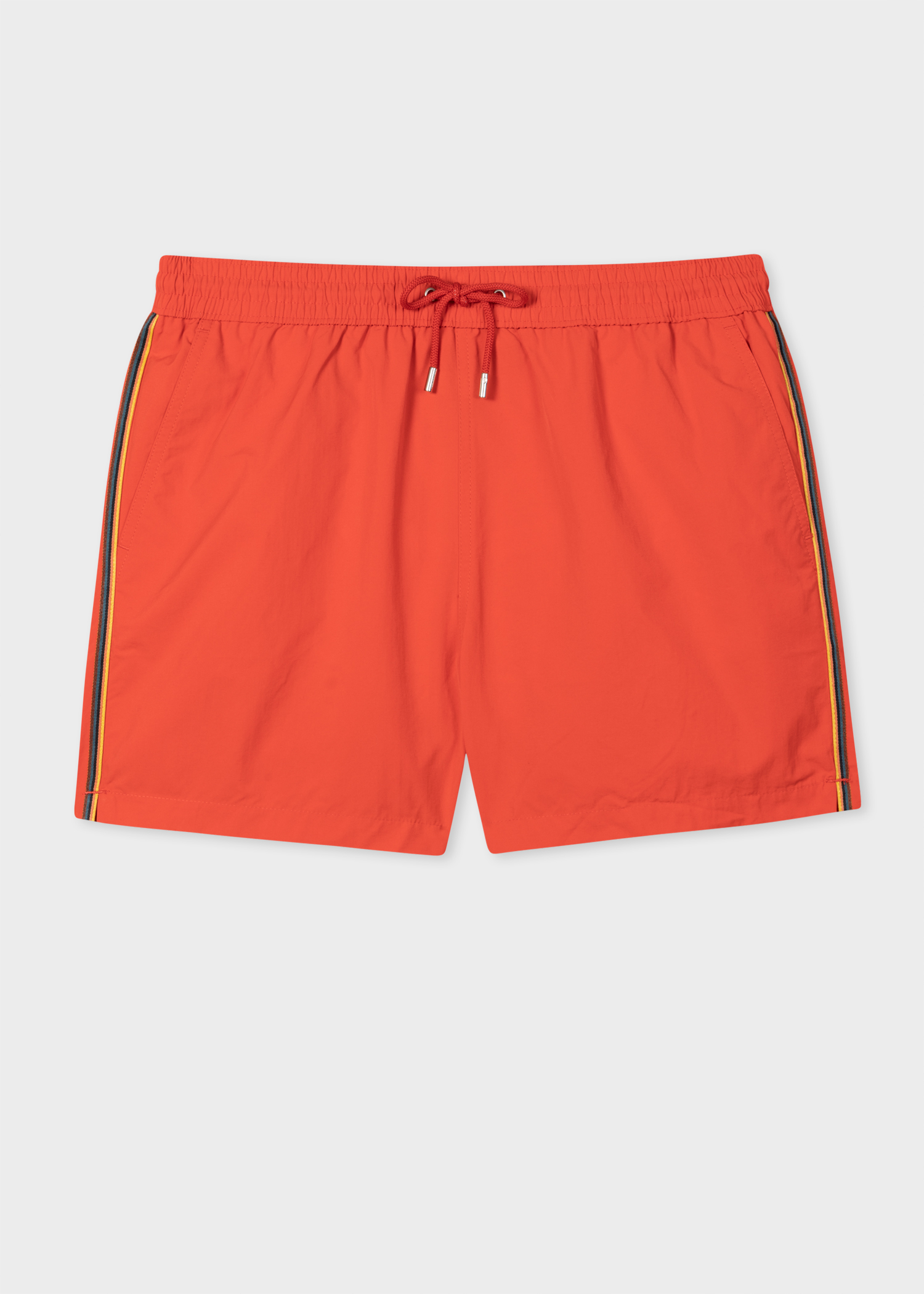 Men's Red Swim Shorts With 'Artist Stripe' Trim