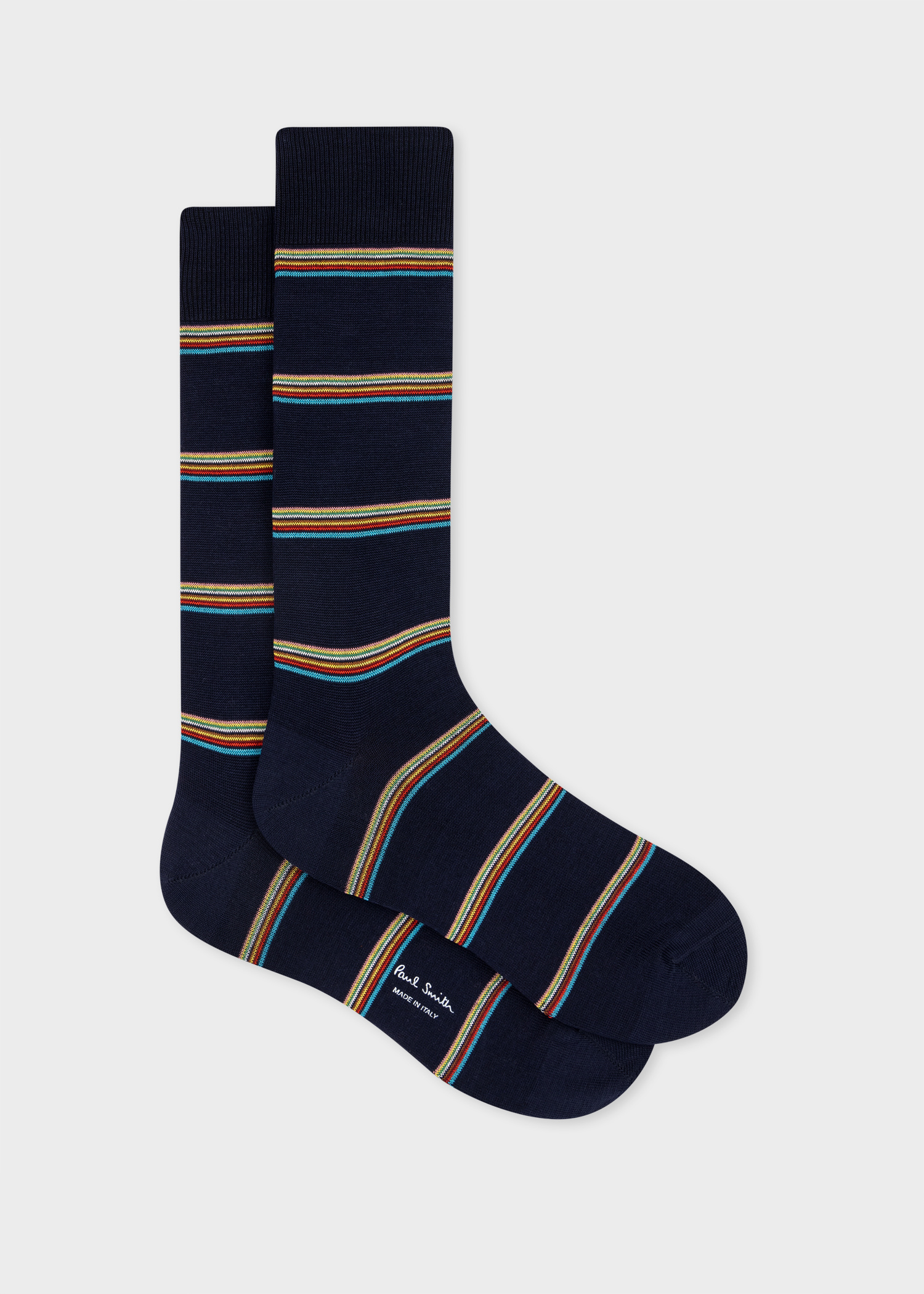 Men's Navy 'Signature Stripe' Block Stripe Socks