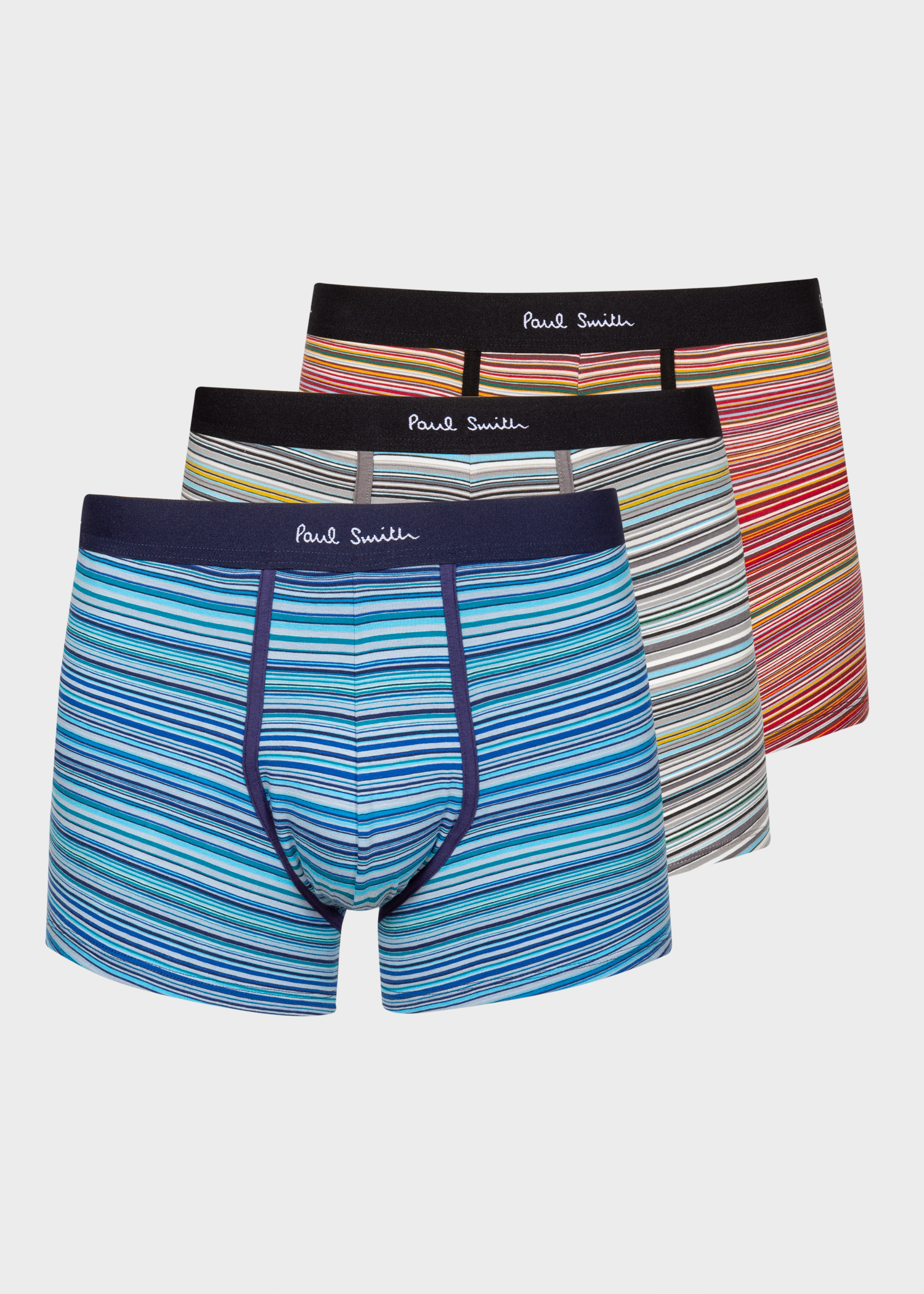 Paul Smith Signature Stripe' Organic Cotton Long Boxer Briefs Three ...