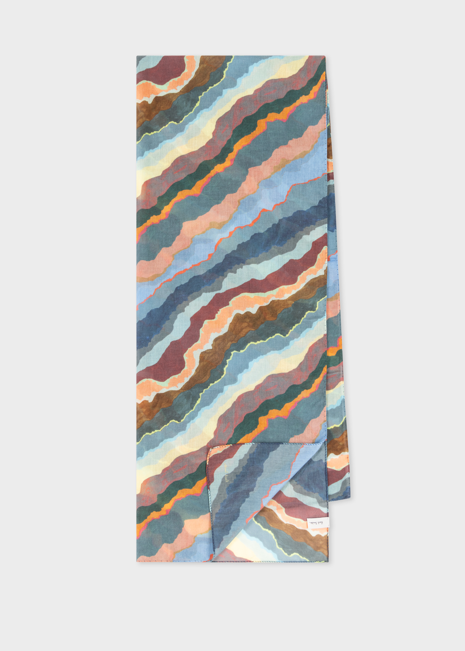 Women's Blue 'Torn Stripe' Scarf