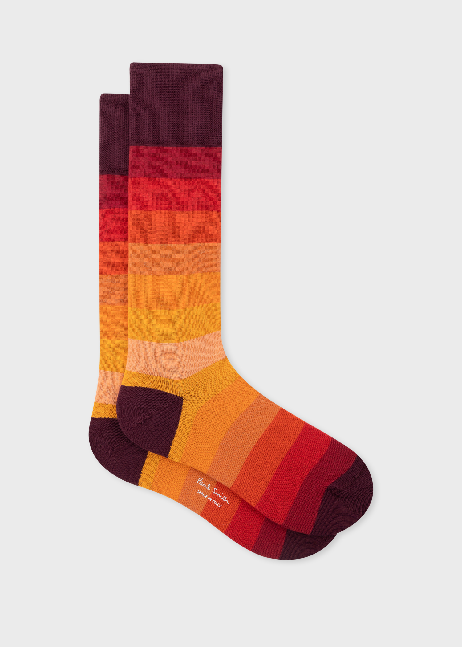Men's Orange Gradient Stripe Socks