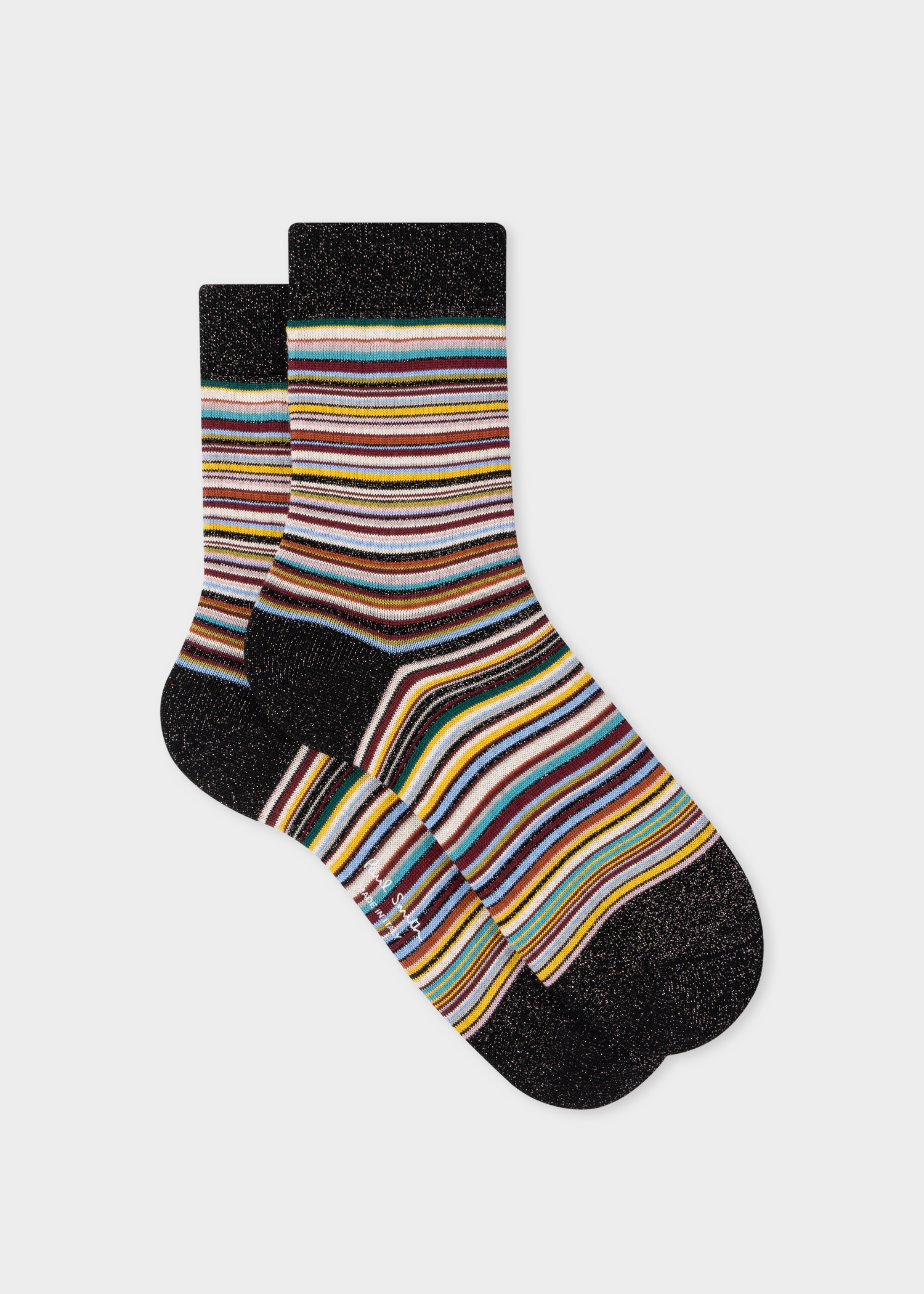 Womens Glitter Signature Stripe Socks