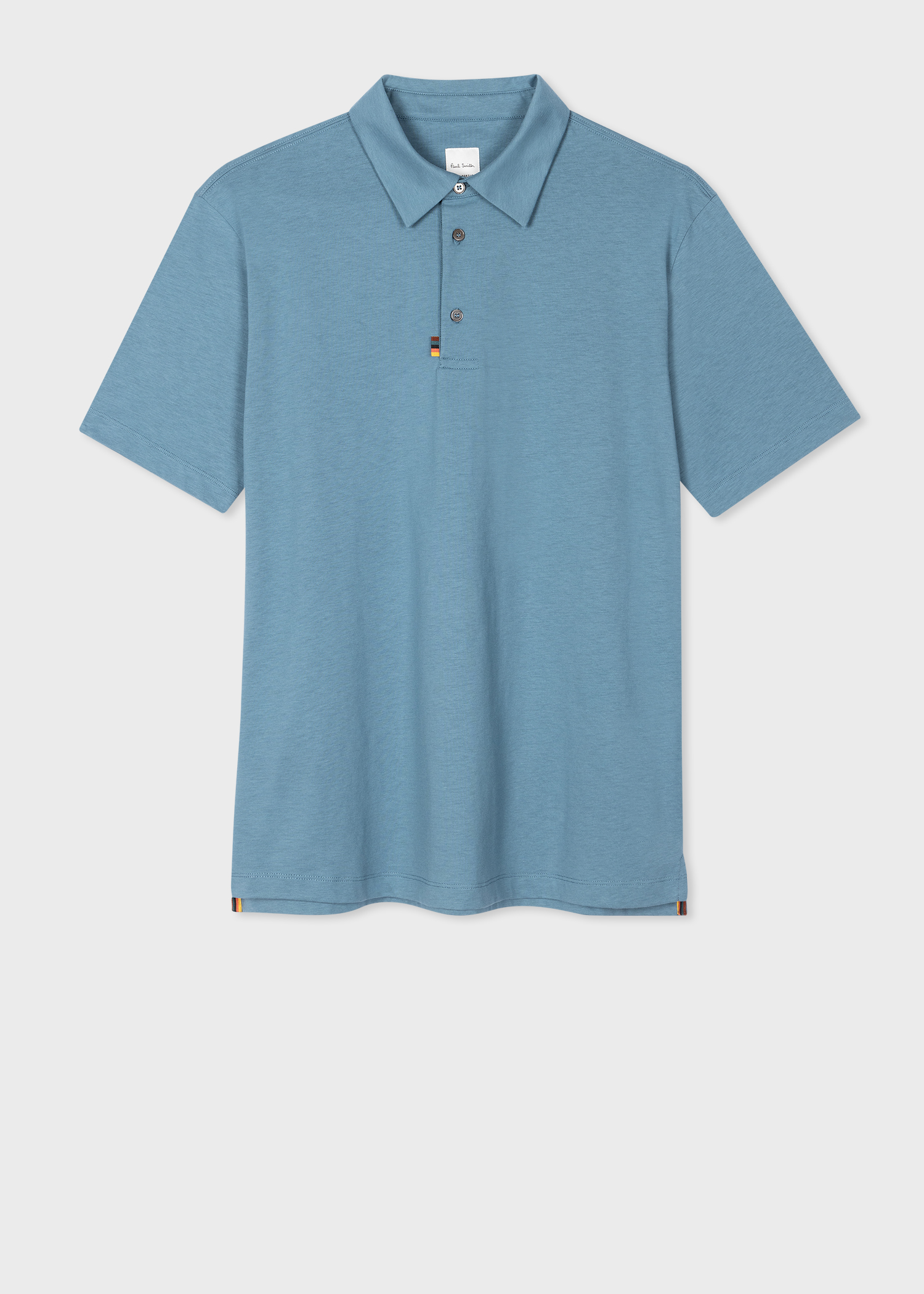 Men's Powder Blue Jersey Polo Shirt with 'Artist Stripe' Tab