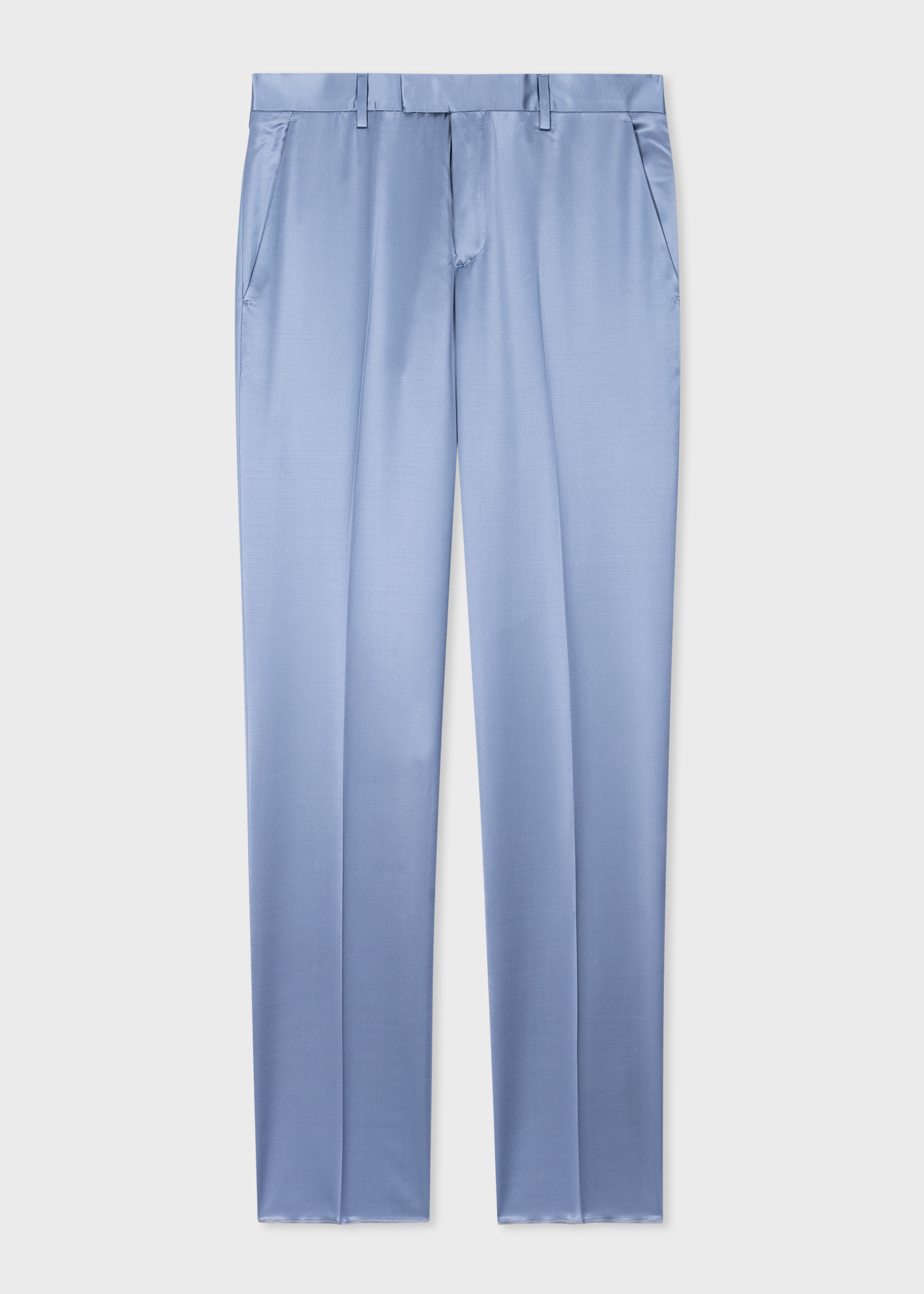 Pantalon Homme Bleu Poudré Coupe Droite en Satin