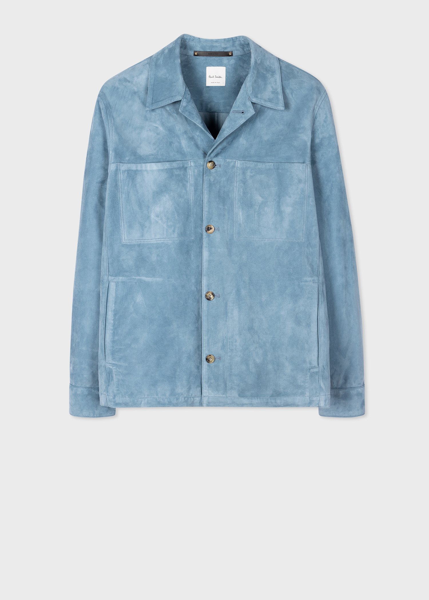 Men's Light Blue Suede Overshirt