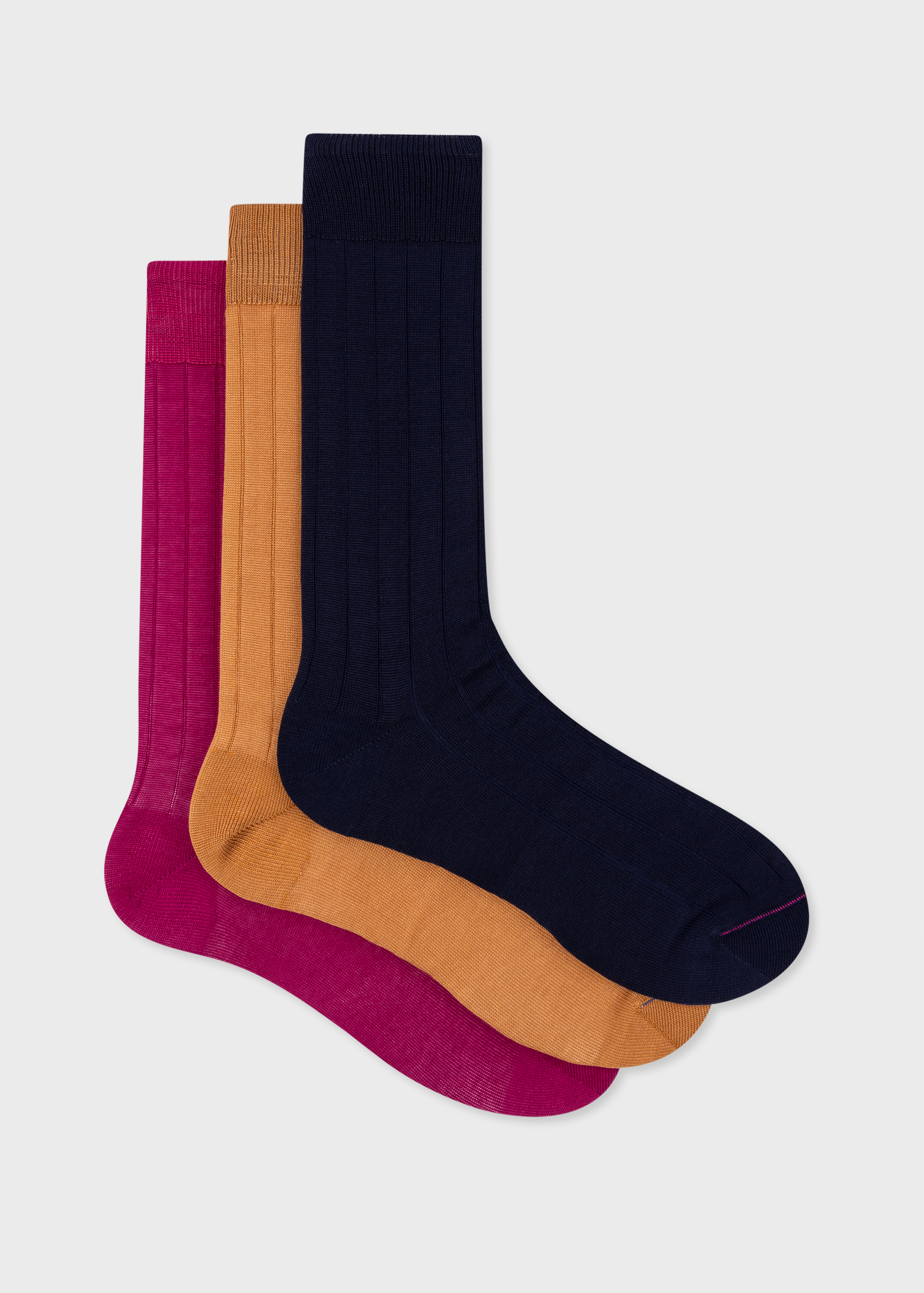 Plain Ribbed Socks Three-Pack