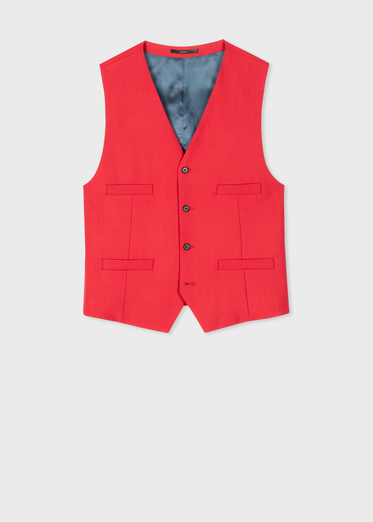 Men's Red Fresco Wool Waistcoat