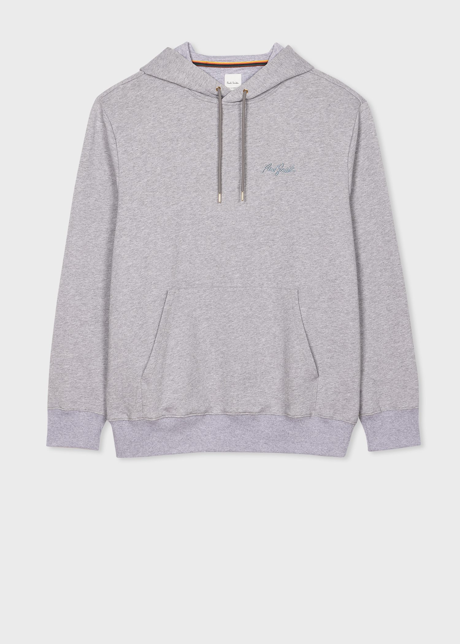 Men's Grey Marl Cotton Shadow Logo Hoodie
