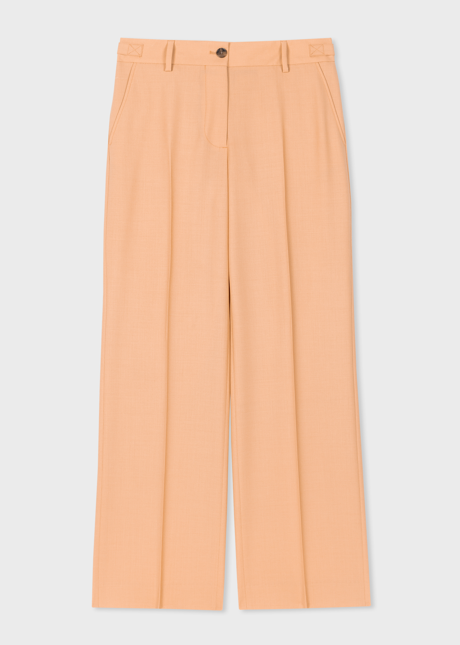 Women's Light Camel Wool Wide-Leg Trousers