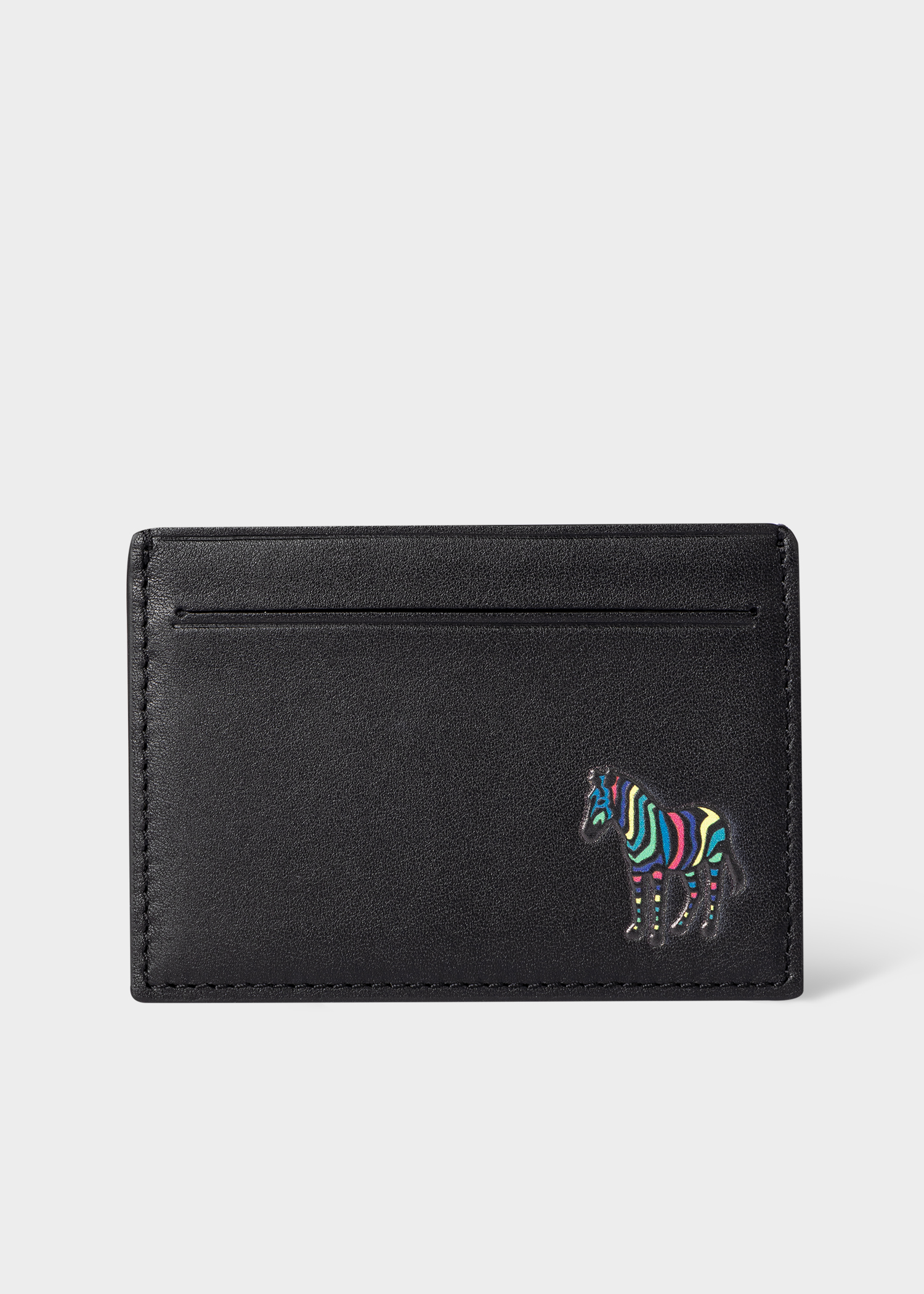 Black 'Zebra' Leather Credit Card Holder