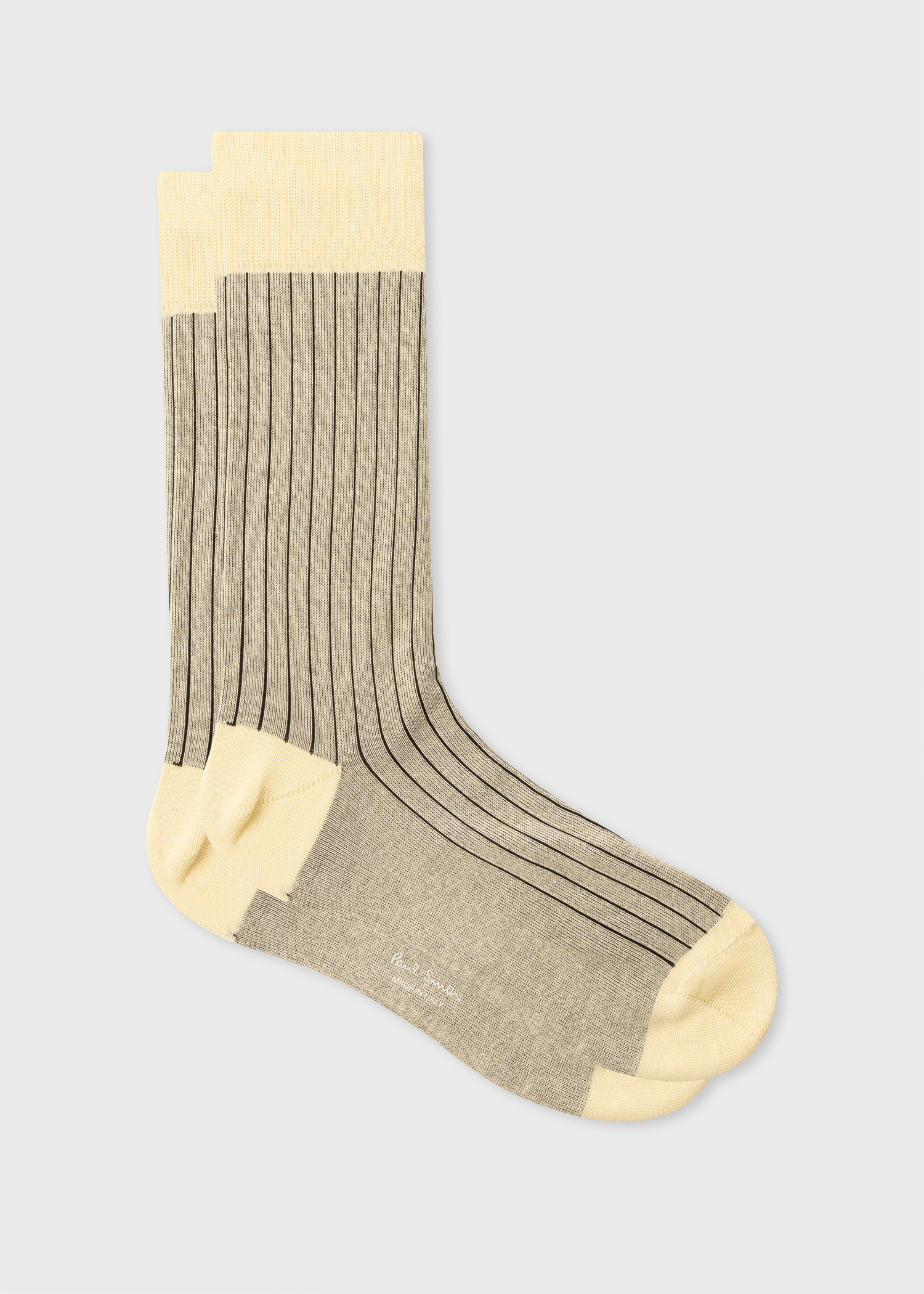 Men's Cream and Grey Pinstripe Socks
