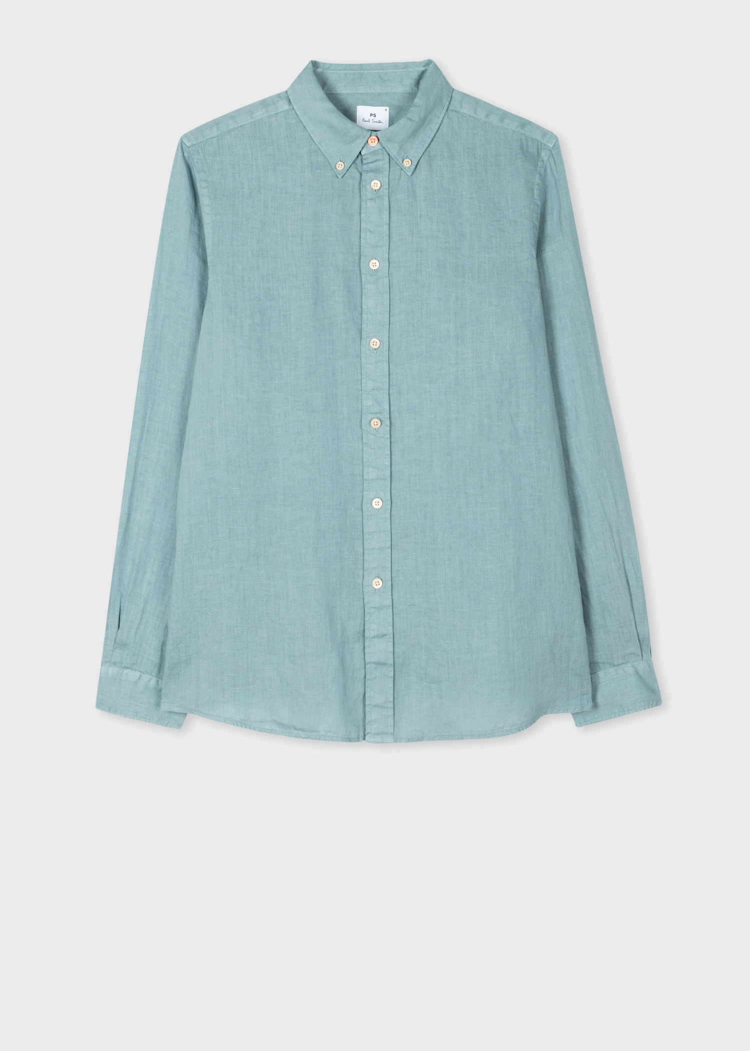 Men's Light Blue Linen Button-Down Shirt