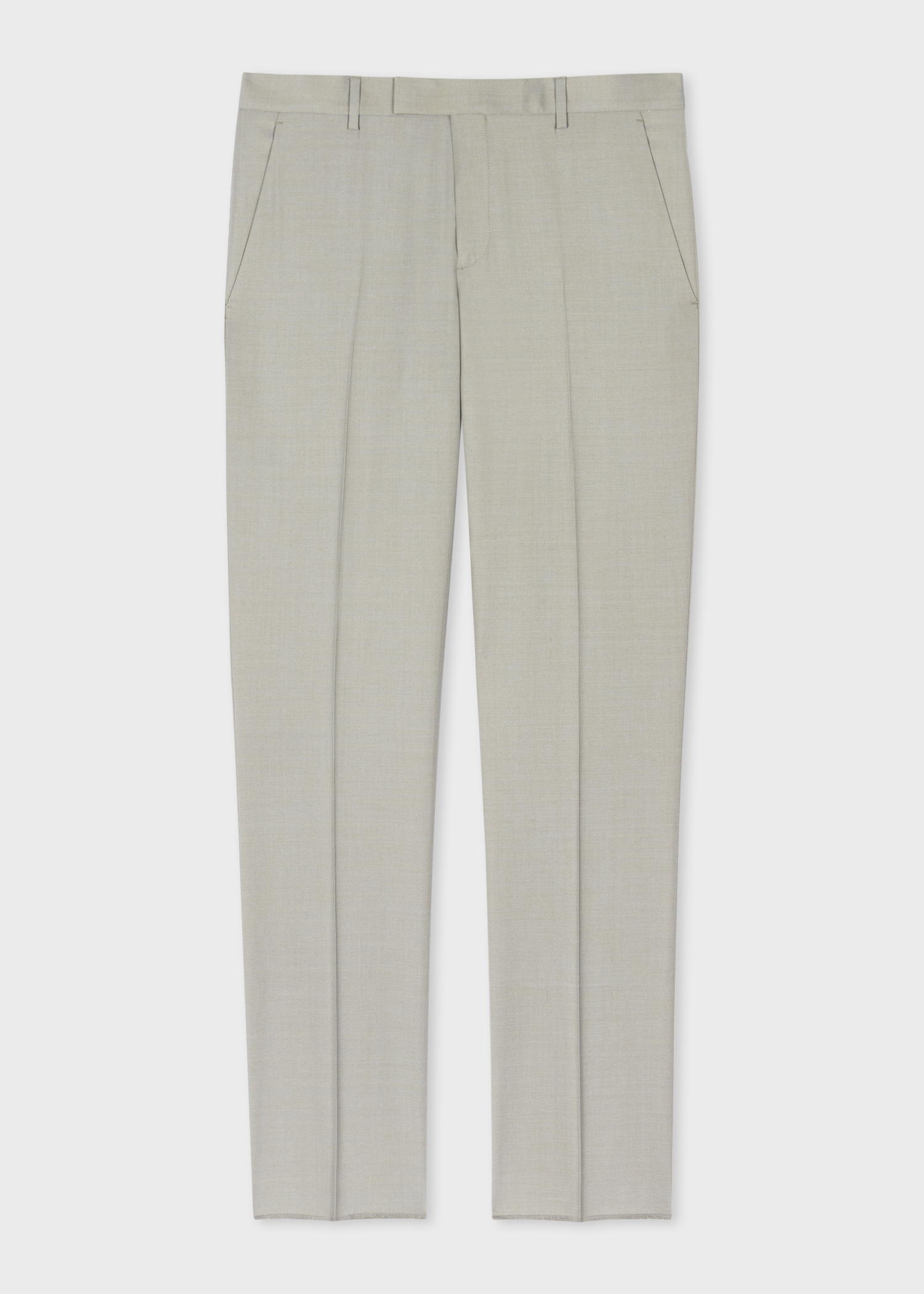 Men's Light Grey Wool Trousers