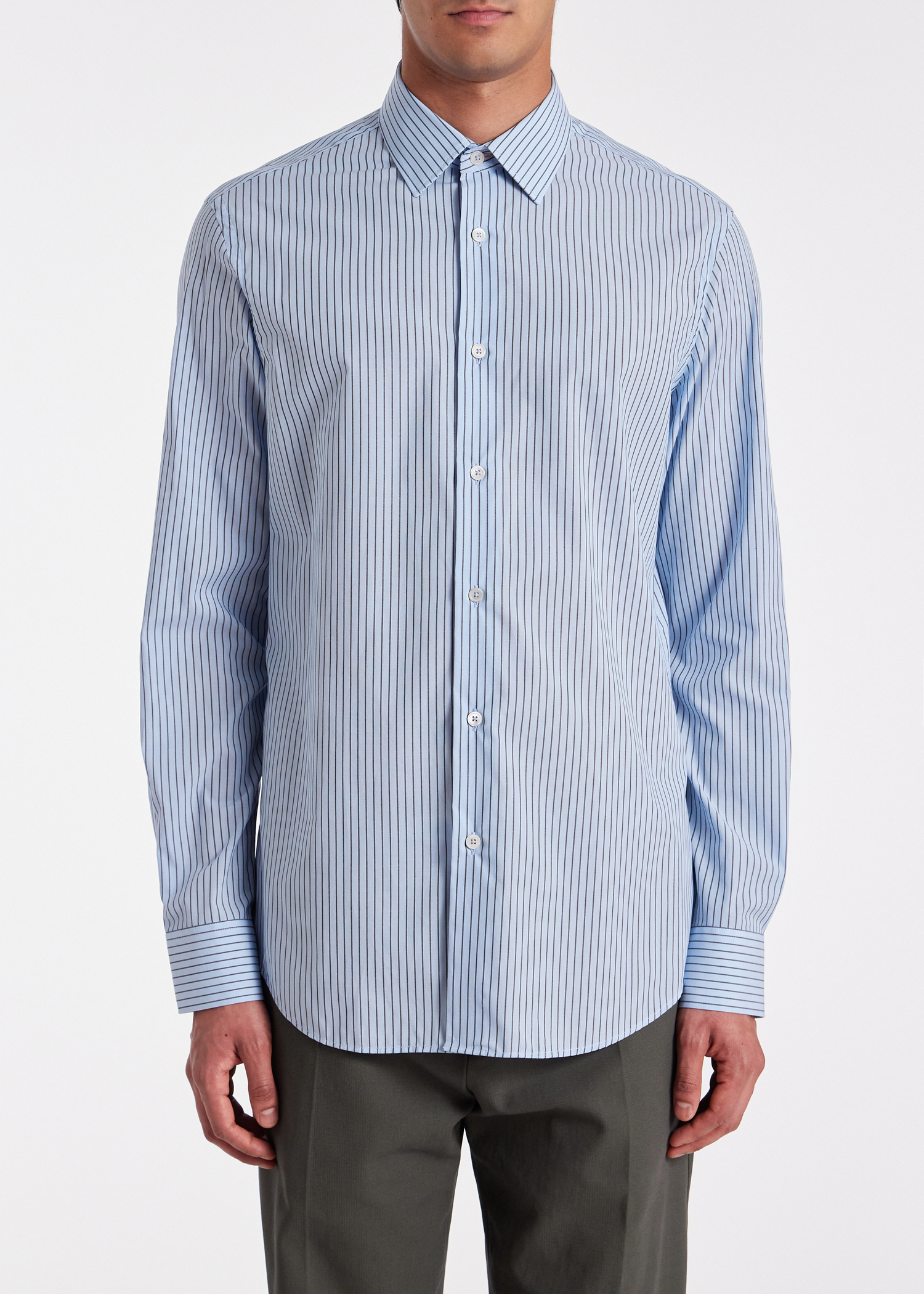 Paul Smith Tailored-Fit Light Blue Stripe Cotton Shirt | King's Cross