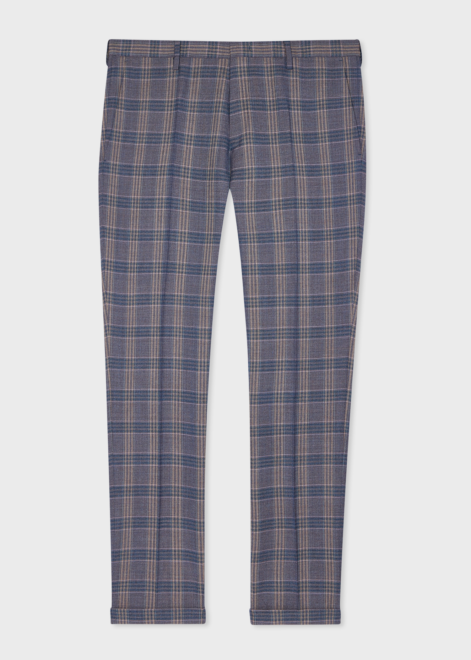 Blue Check Tailored Trousers