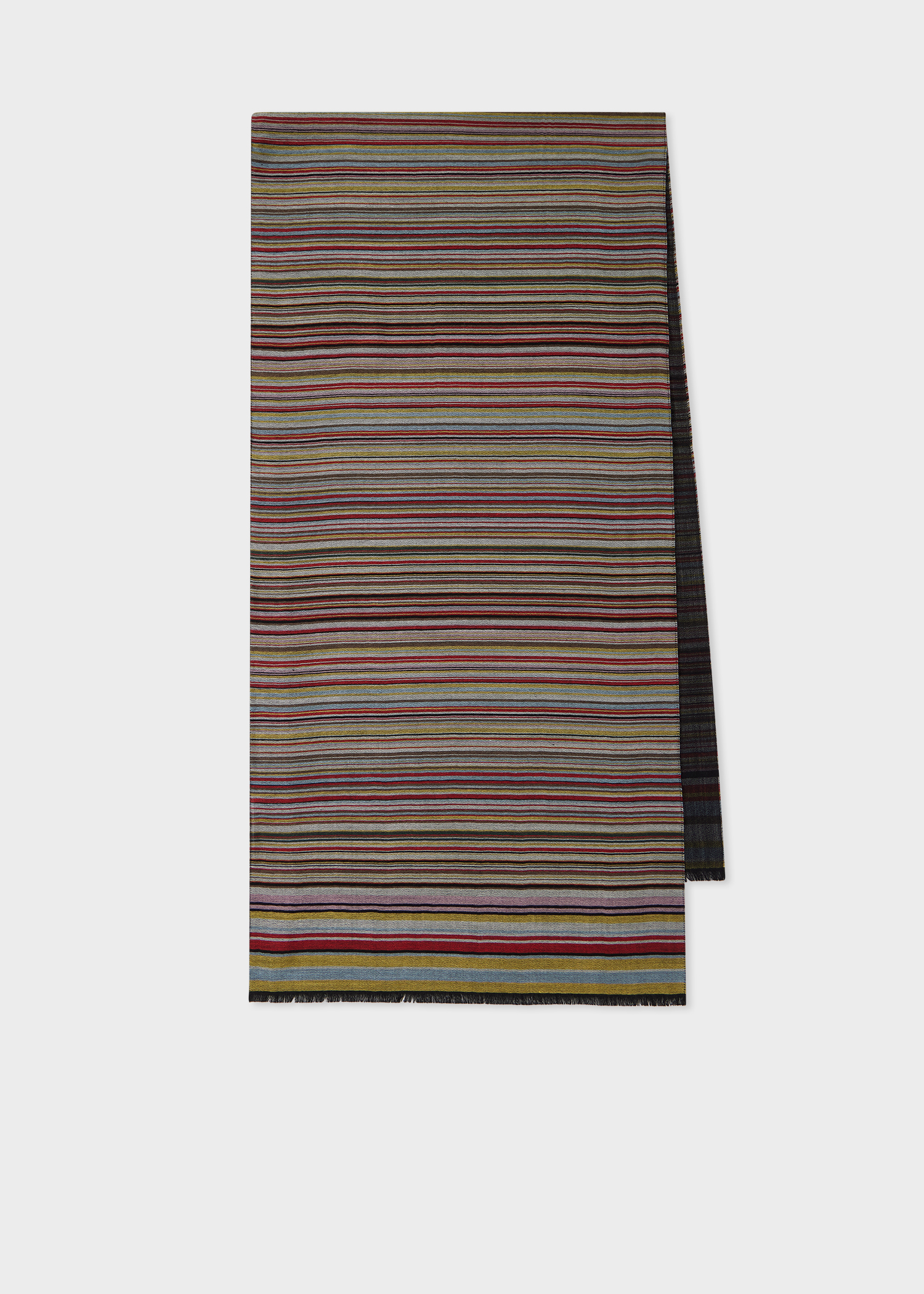 Men's 'Signature Stripe' Silk-Wool Blend Scarf