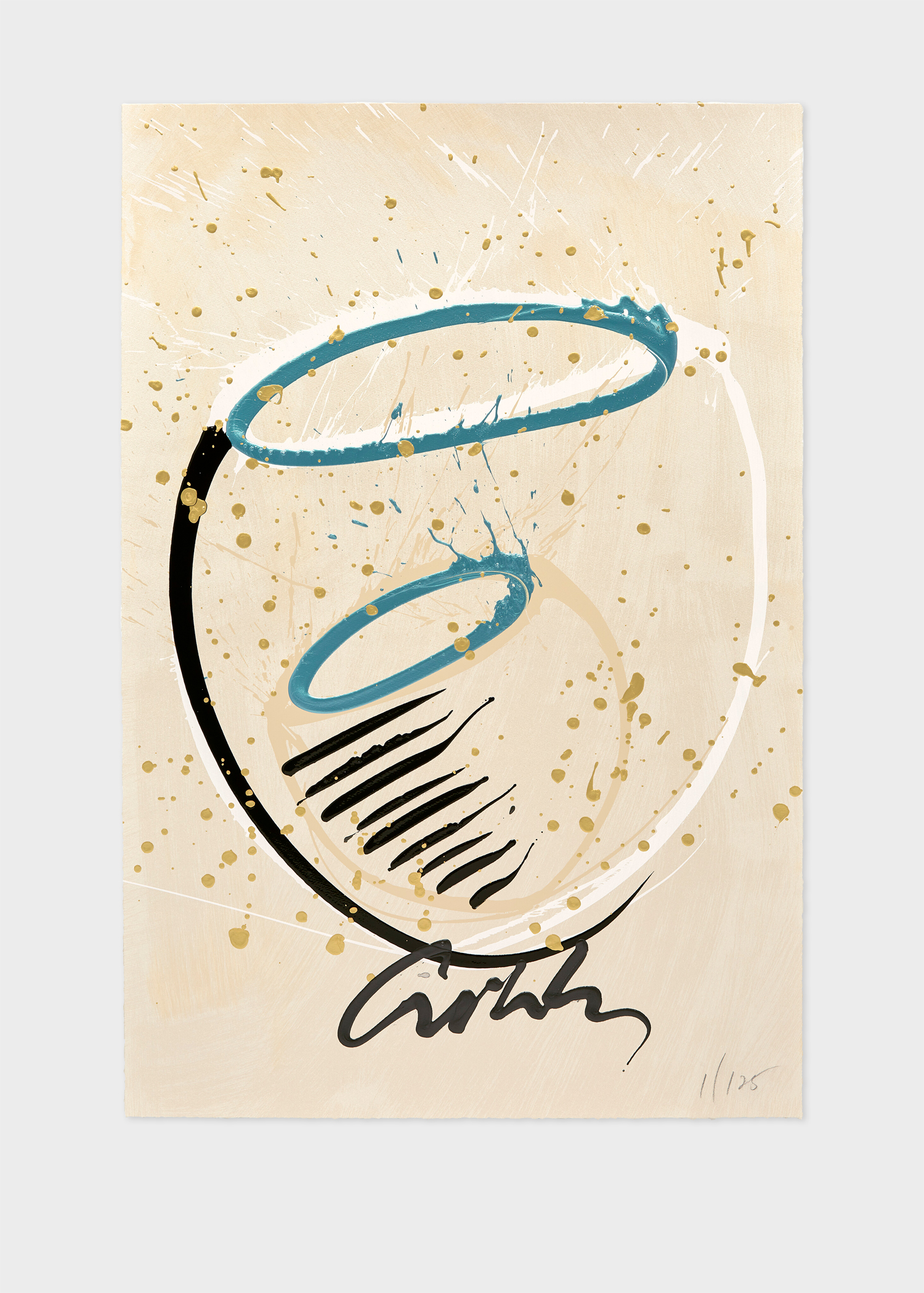 Snowfall Baskets, 2018, Serigraph with handwork by Chihuly