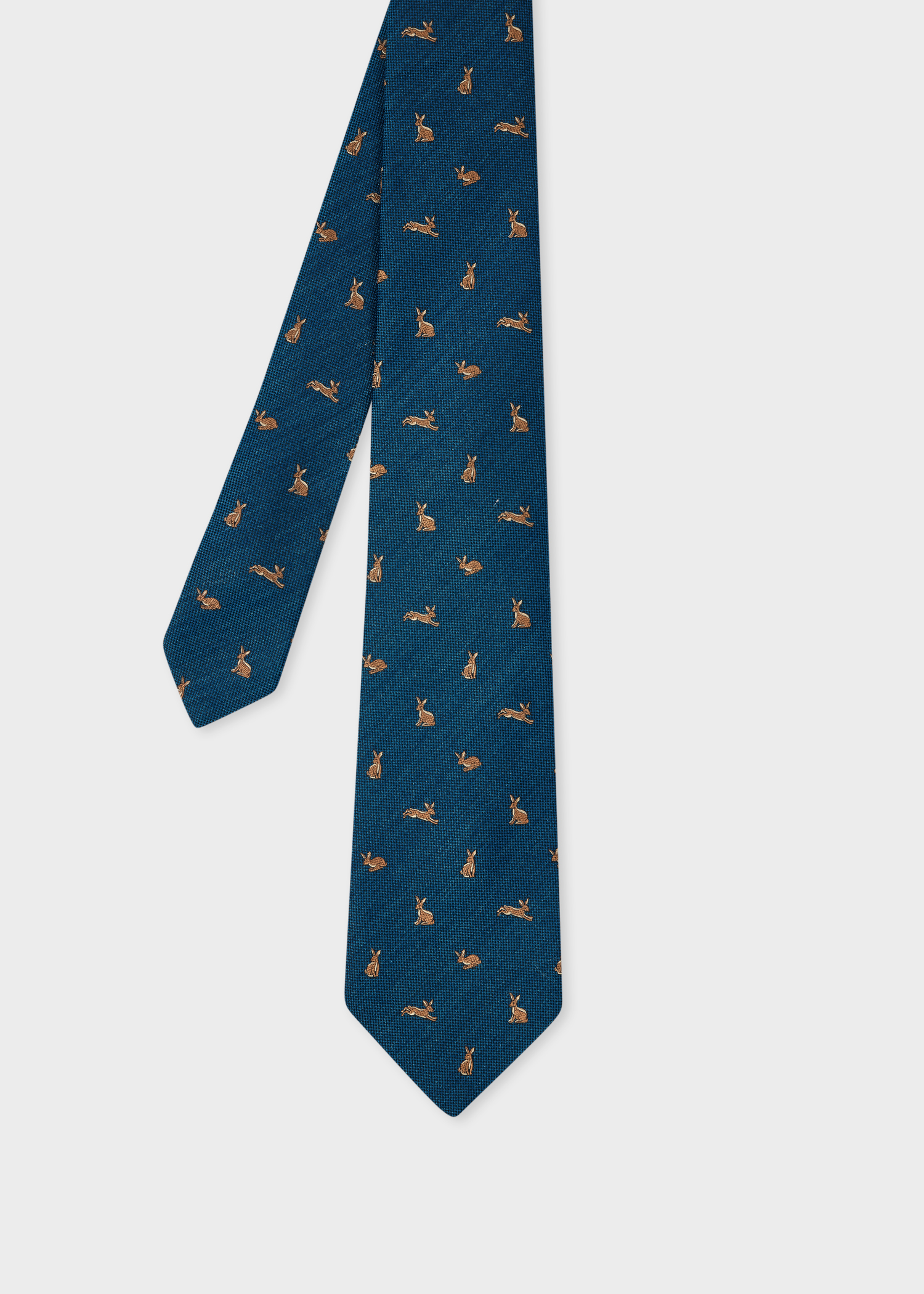 Men's Blue 'Rabbit' Silk-Wool Tie