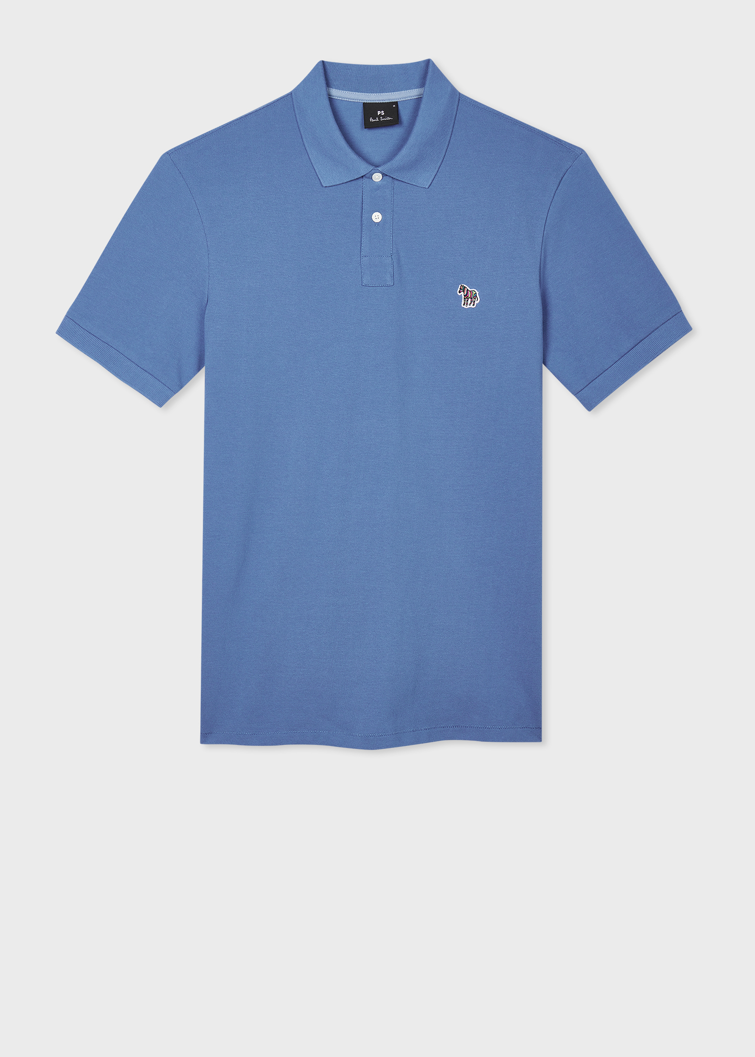 Men's Powder Blue Organic Cotton Zebra Polo Shirt
