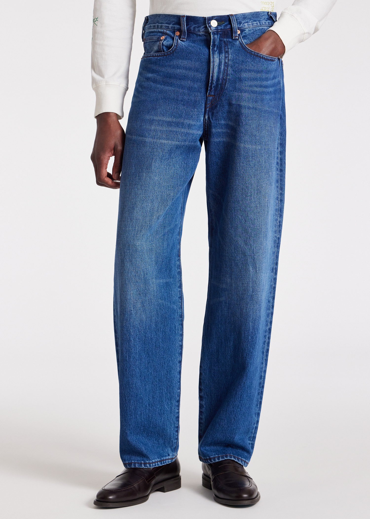 PS Paul Smith Relaxed-Fit Mid Blue Jeans | King's Cross
