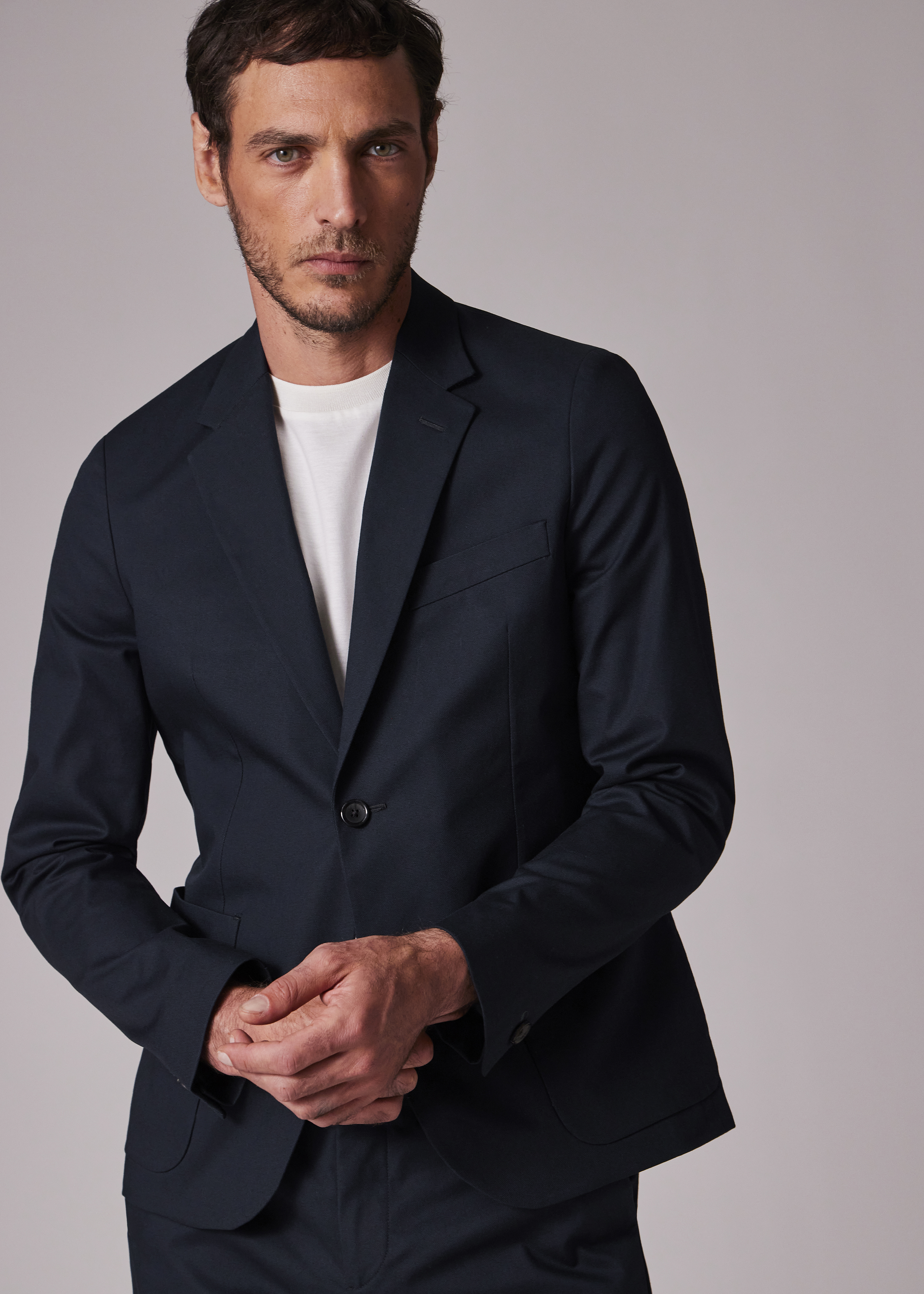 Mid-Fit Navy Stretch Organic Cotton Suit