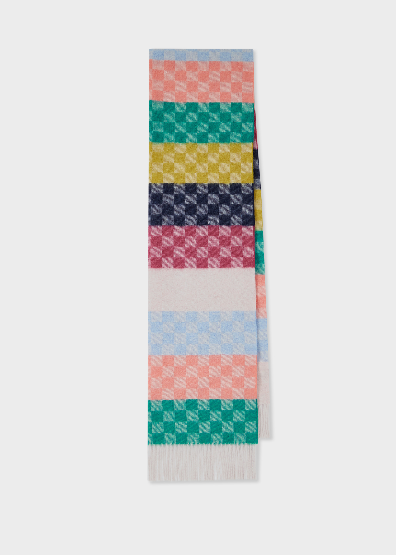 Women's Multicolour Checkerboard 'Swirl' Scarf