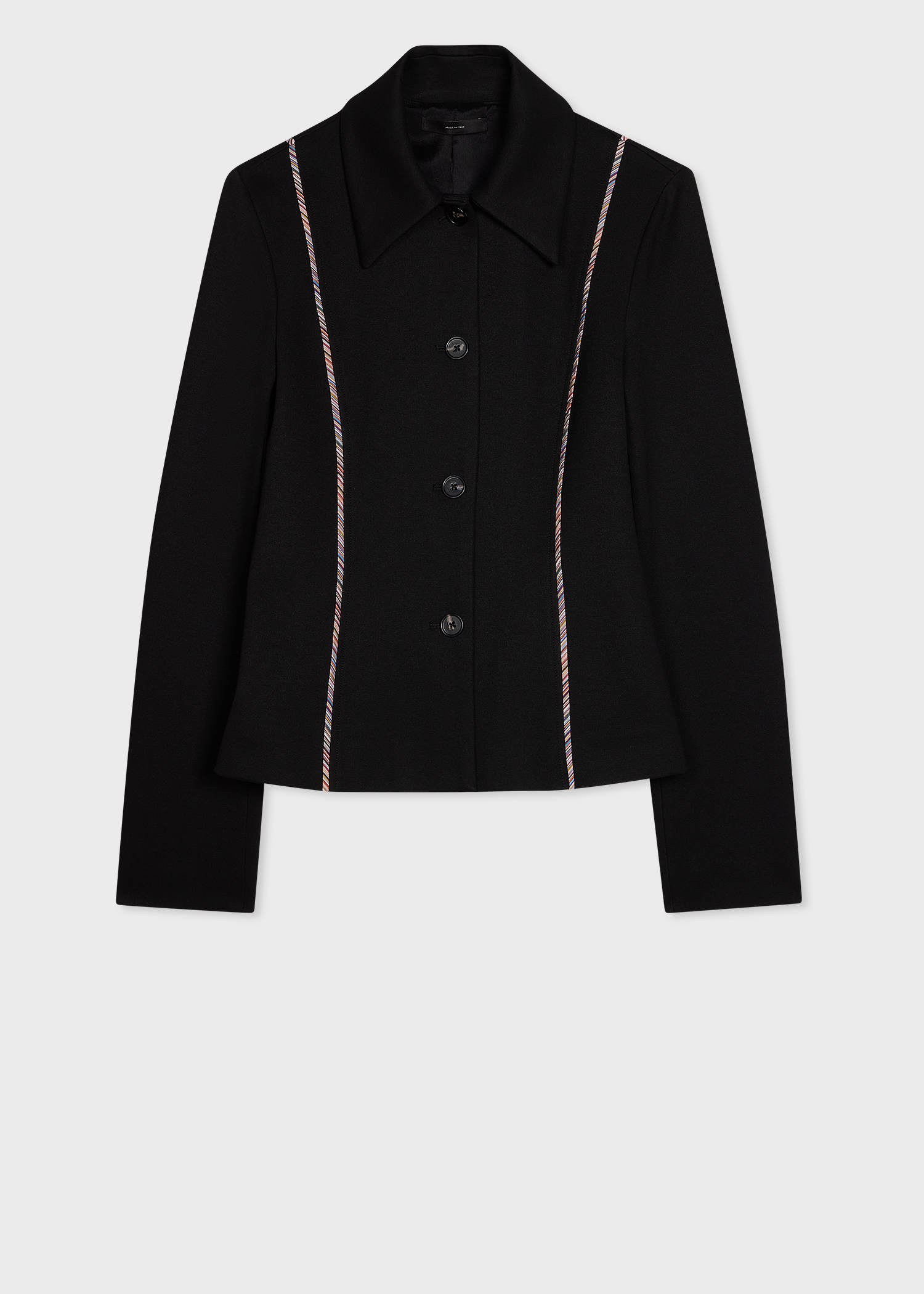 Women's Black Milano Jacket with Signature Stripe