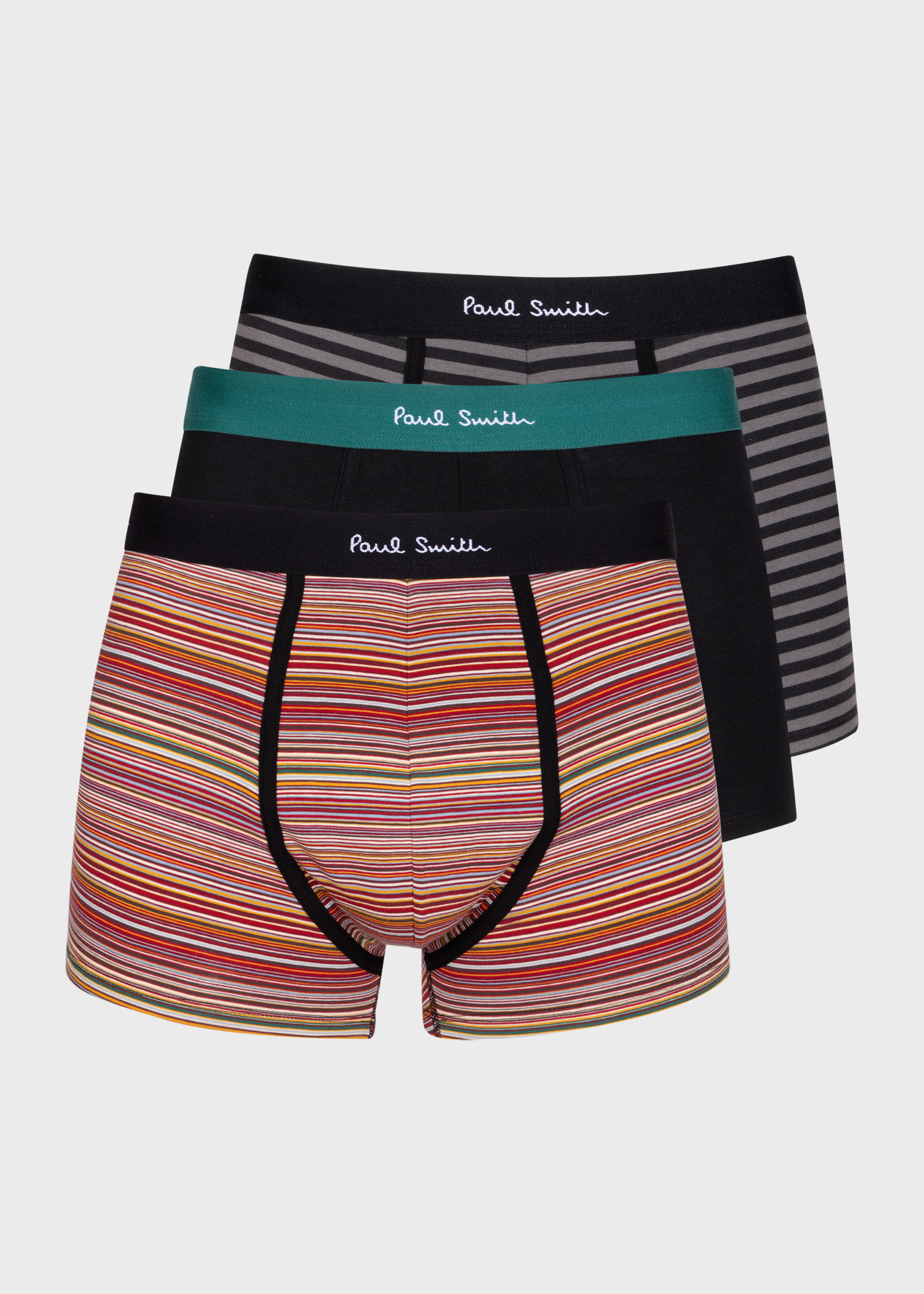Men's Cotton-Blend 'Signature Stripe' Mixed Boxer Briefs Three Pack
