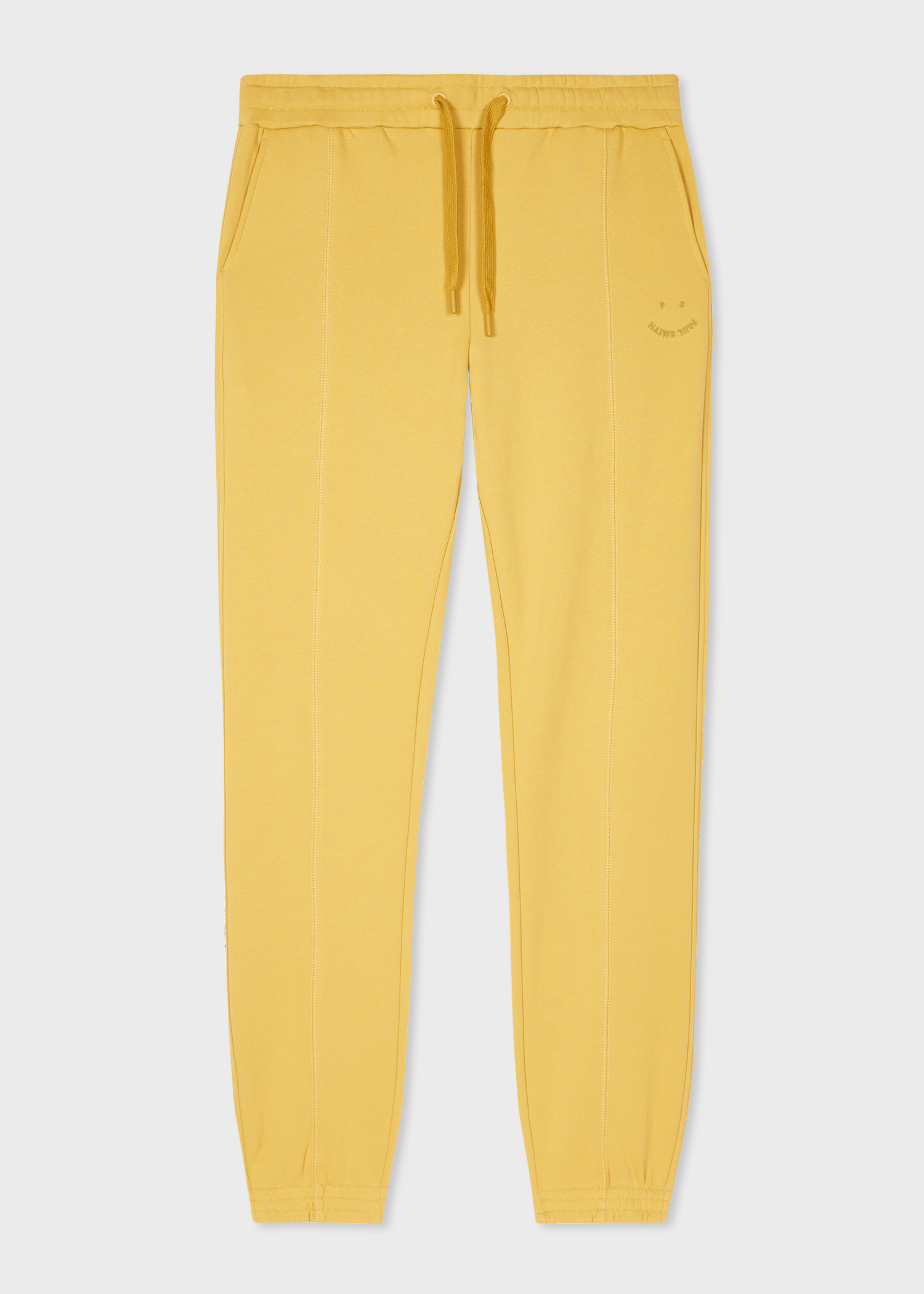 Men's Yellow 'Happy' Embroidery Sweatpants