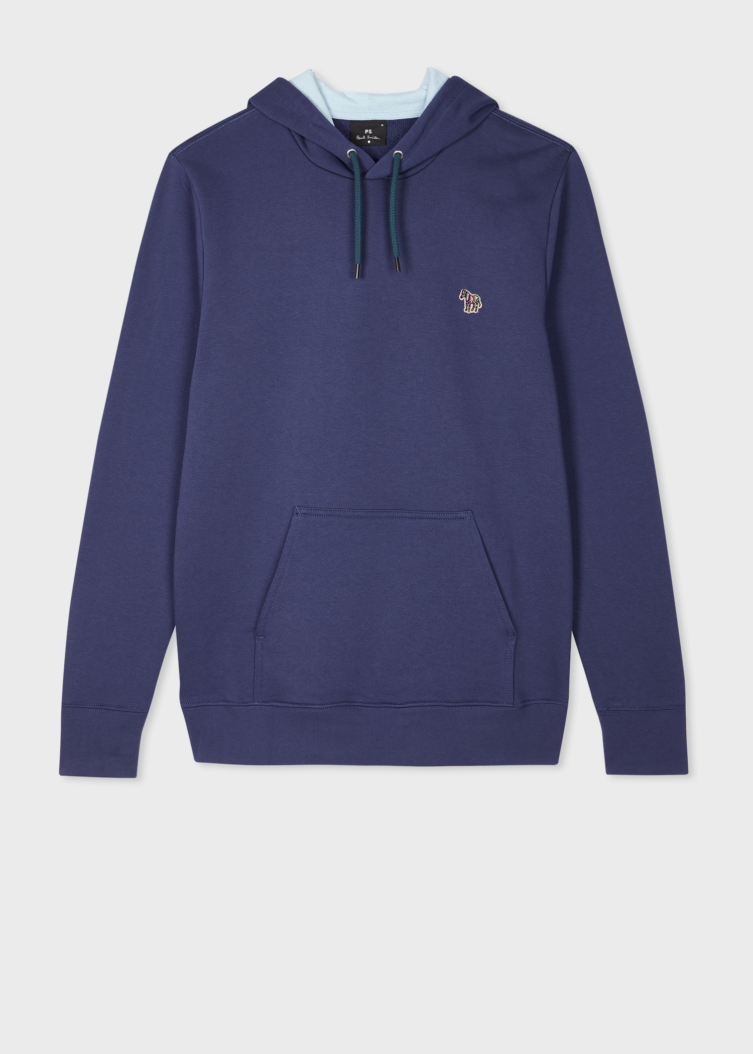 Men's Dark Blue Zebra Logo Organic Cotton Hoodie