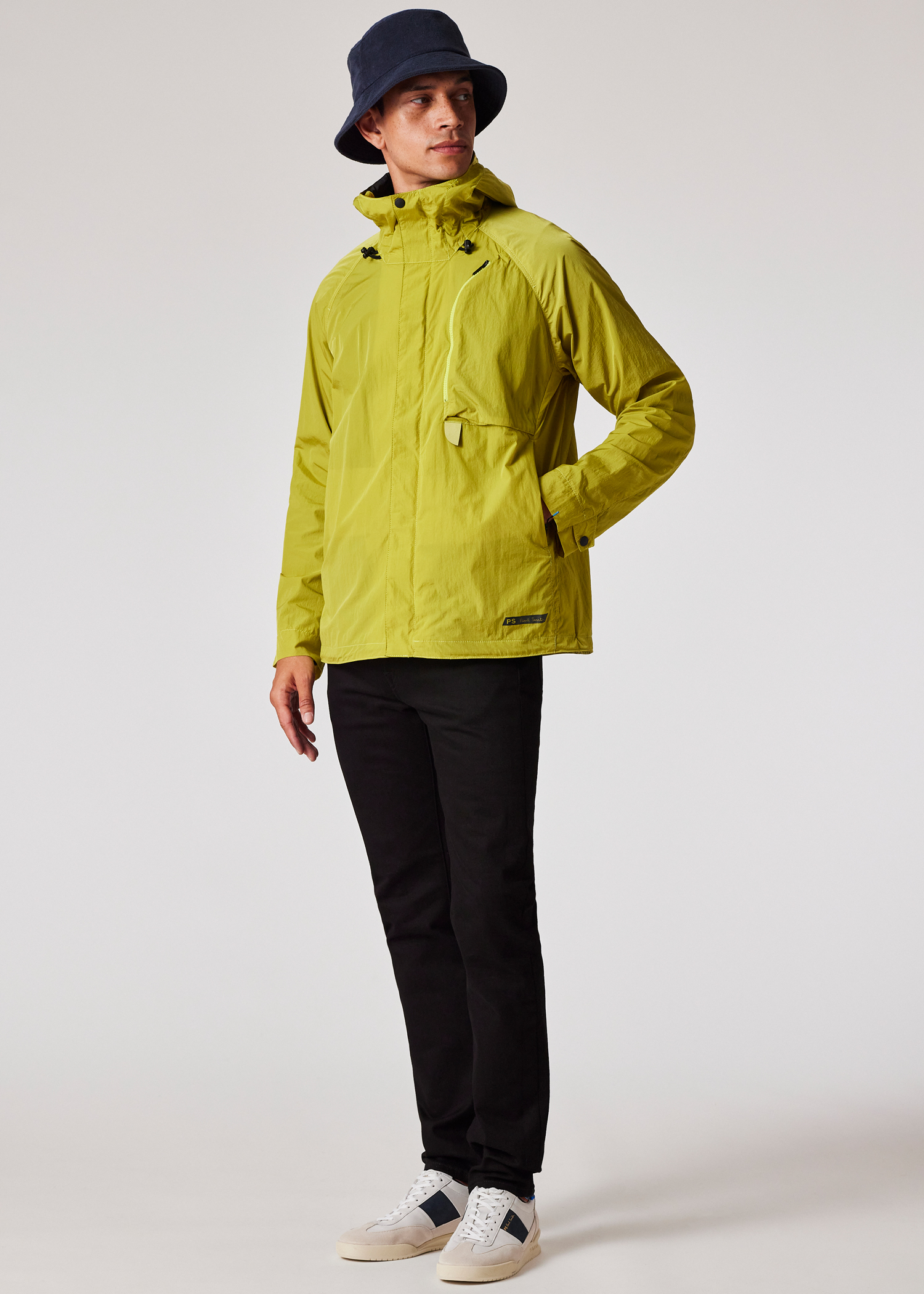 Men's Acid Yellow Recycled Nylon Hooded Jacket