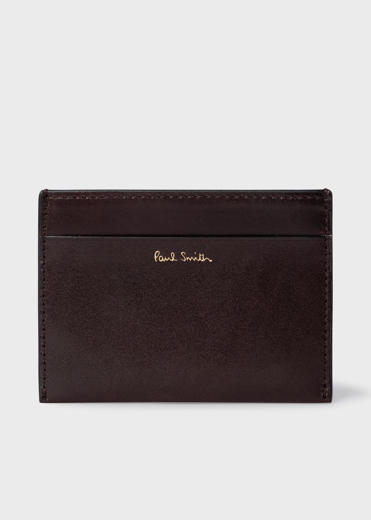 Paul Smith Brown Leather 'Signature Stripe' Credit Card Holder | King's ...