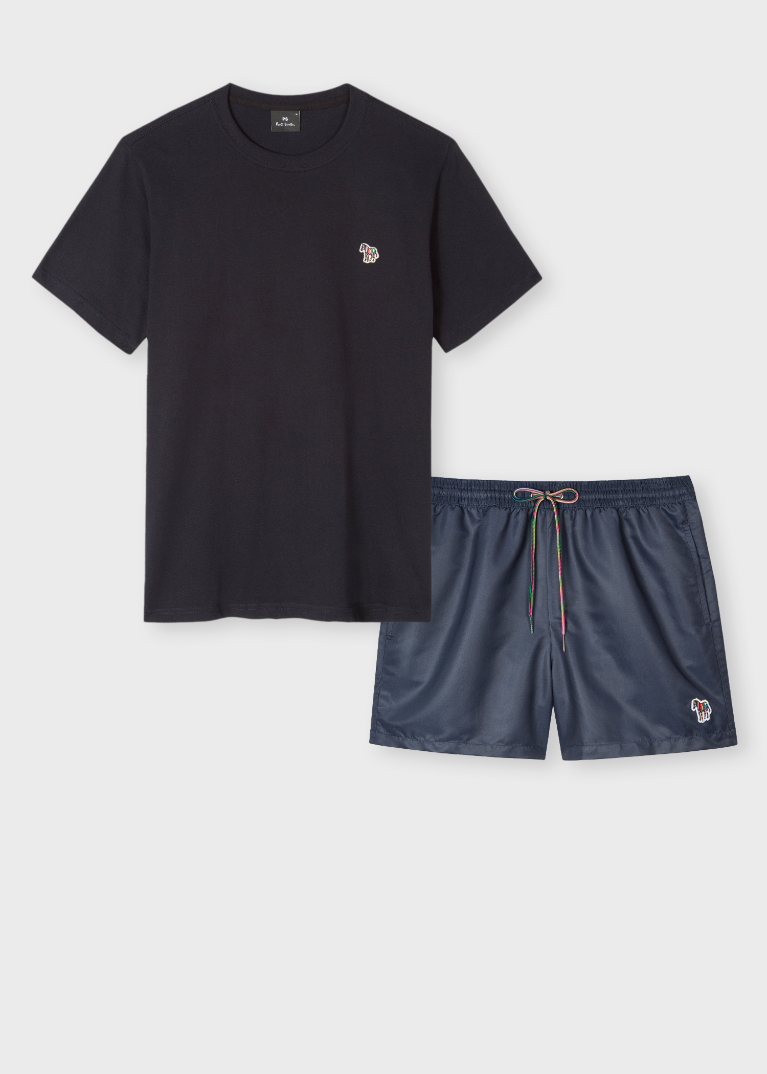 Men's Navy 'Zebra' T-Shirt & Swim Short Set