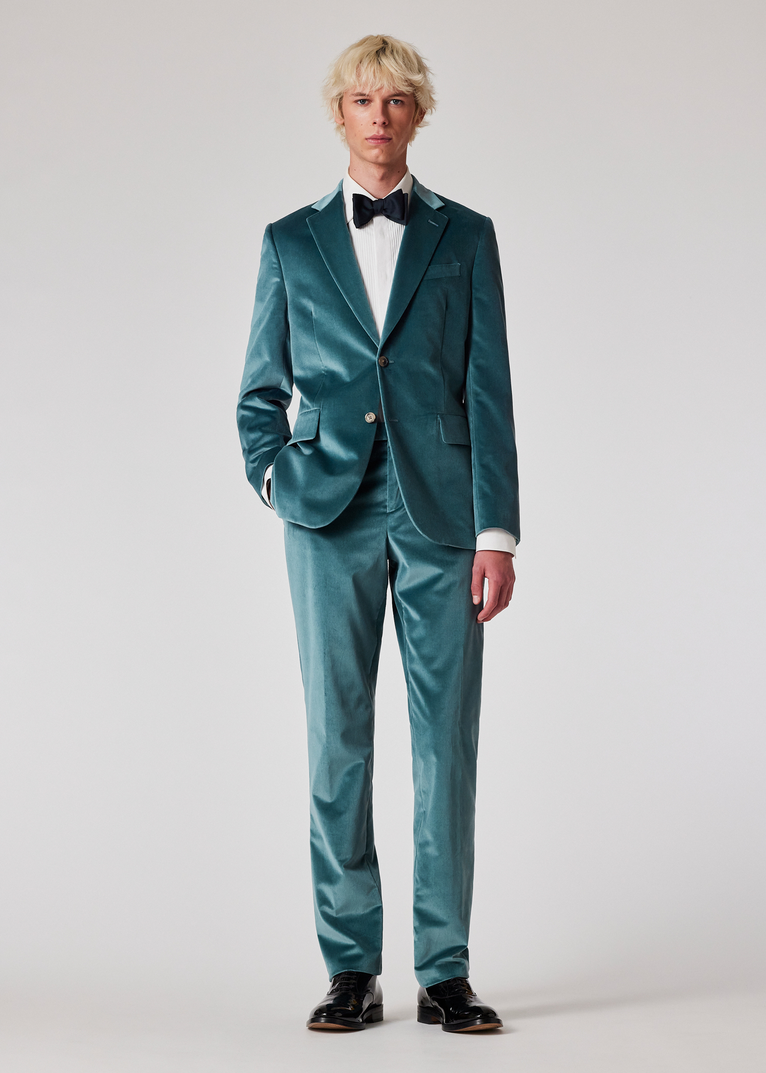 Teal Blue Velvet Suit
