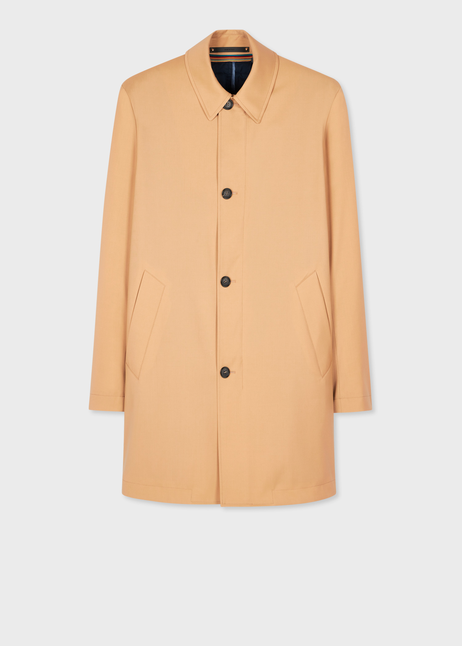 Men's Tan 'Storm System' Wool Mac With Detachable Gilet