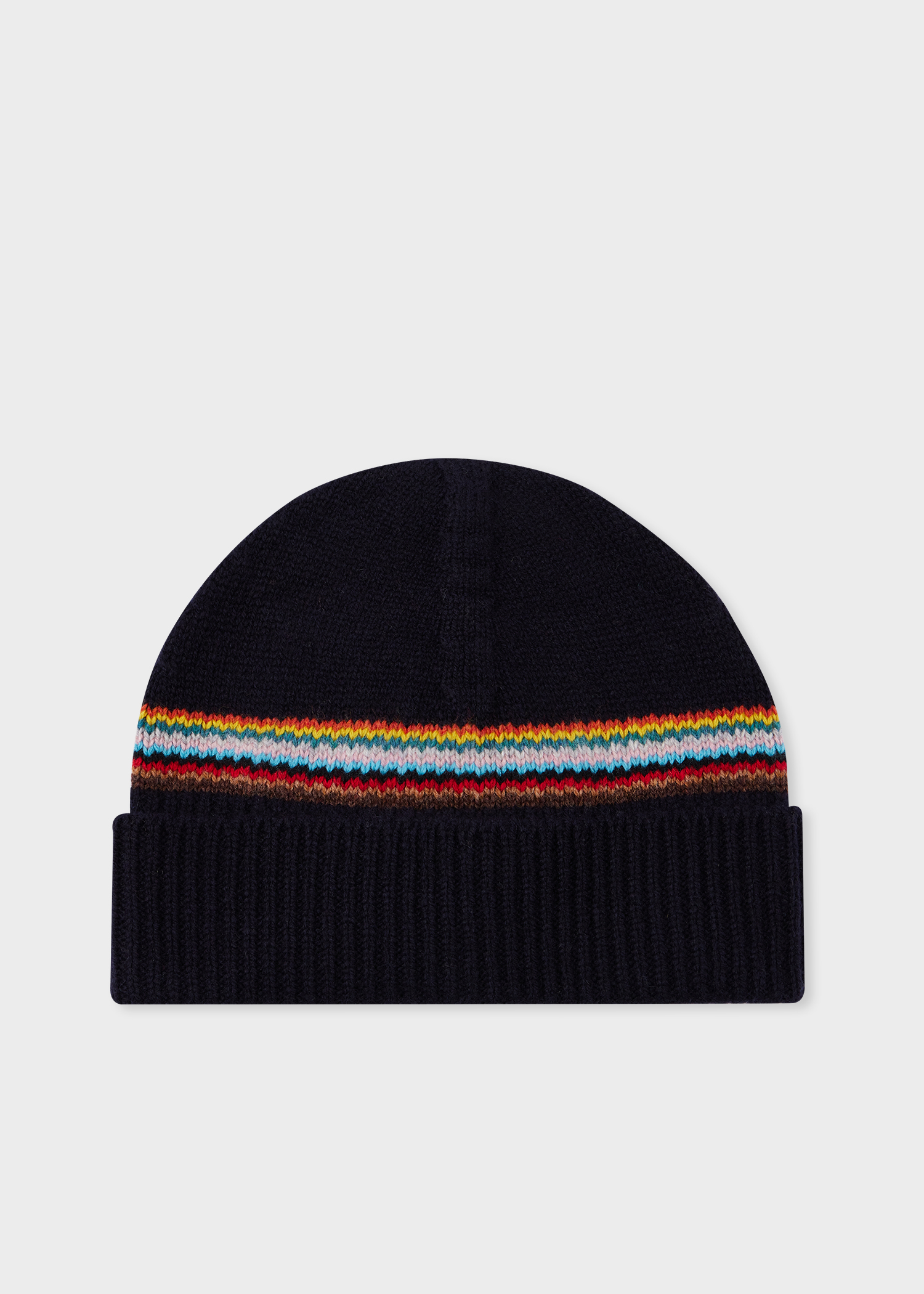 Men's Navy 'Signature Stripe' Block Beanie