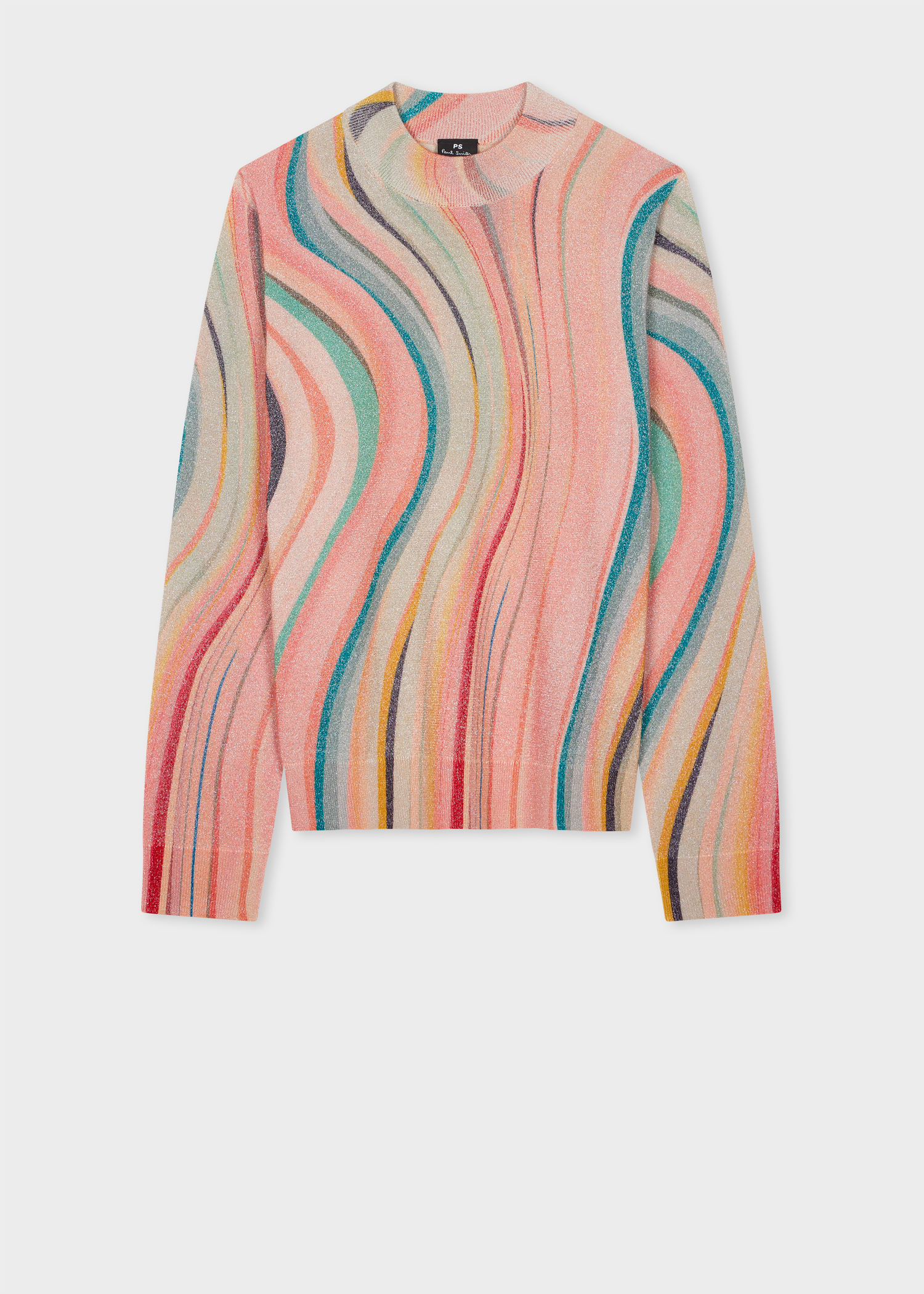 Women's Glitter 'Swirl' Wool-Blend Turtle Neck Sweater