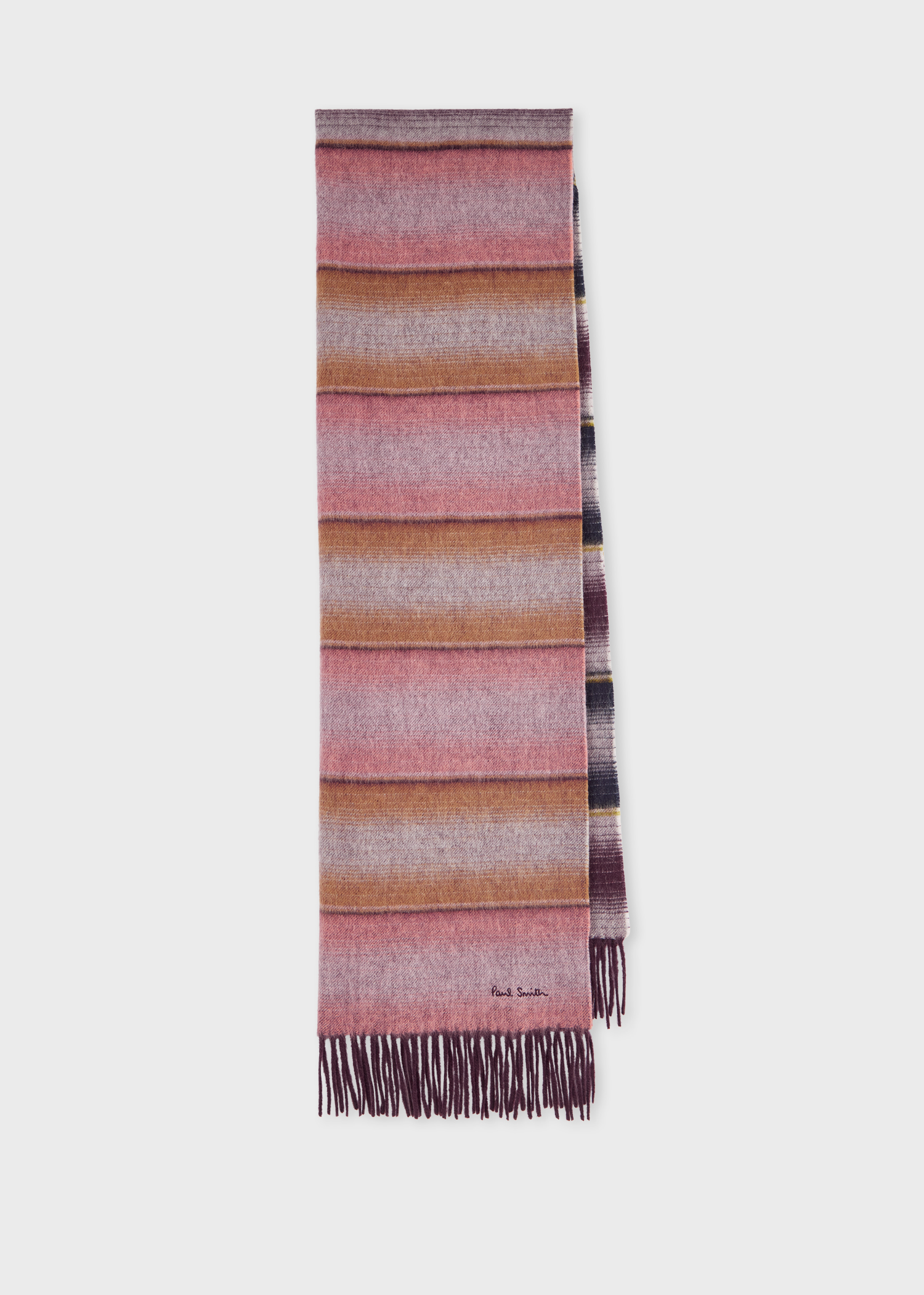 Pink Stripe Wool Scarf