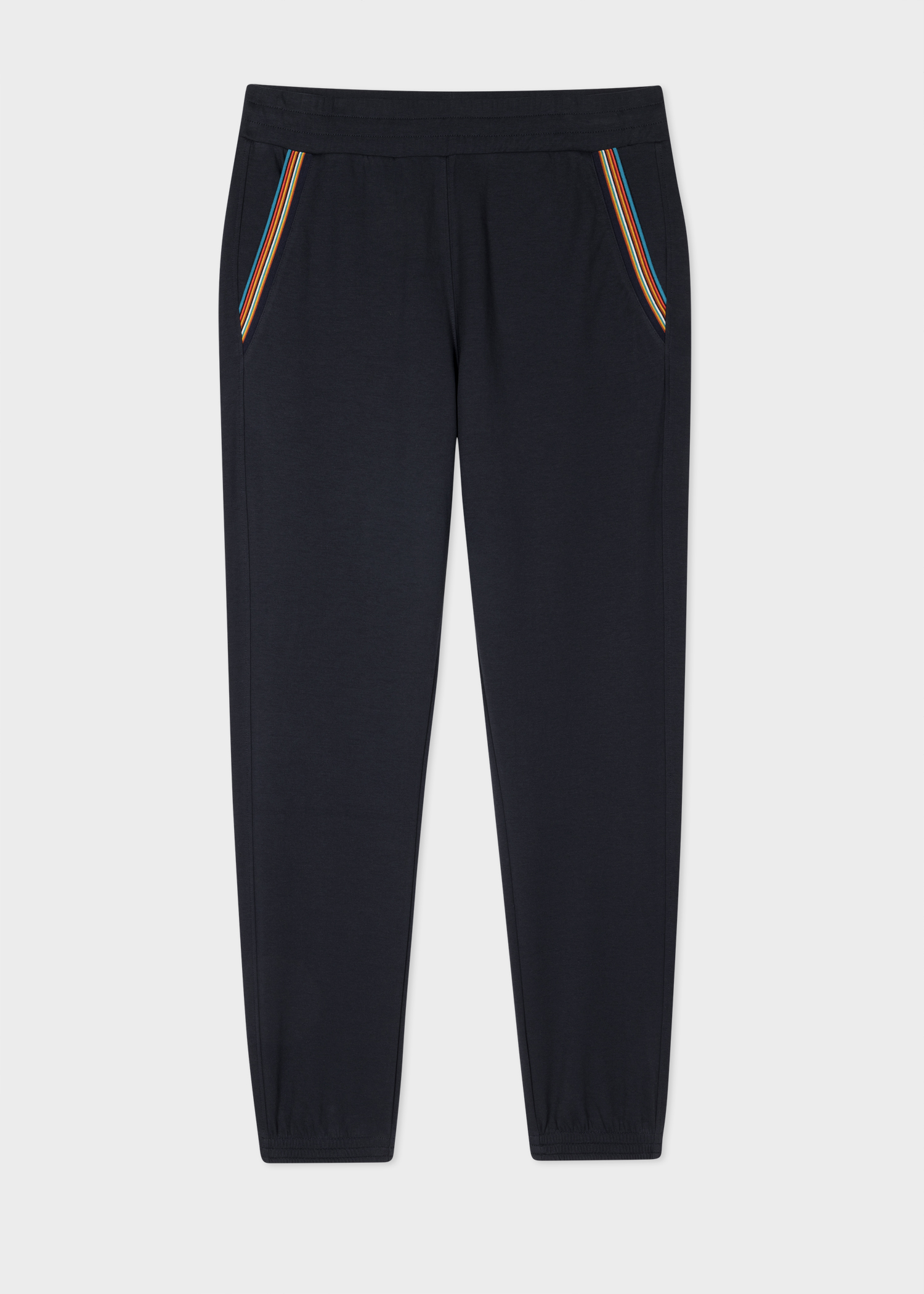 Navy Blue 'Signature Stripe' Trim Sweatpants