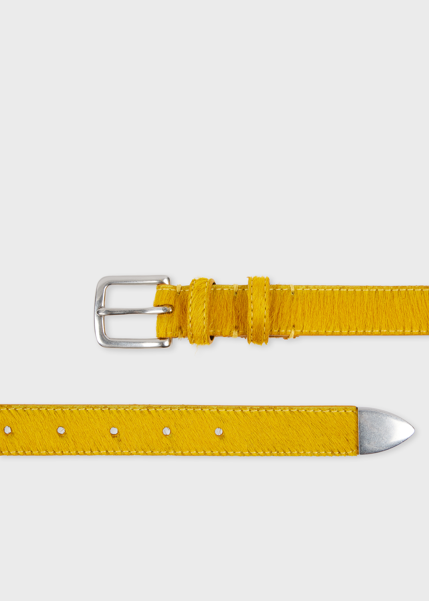 Men's Mustard Textured Leather Belt