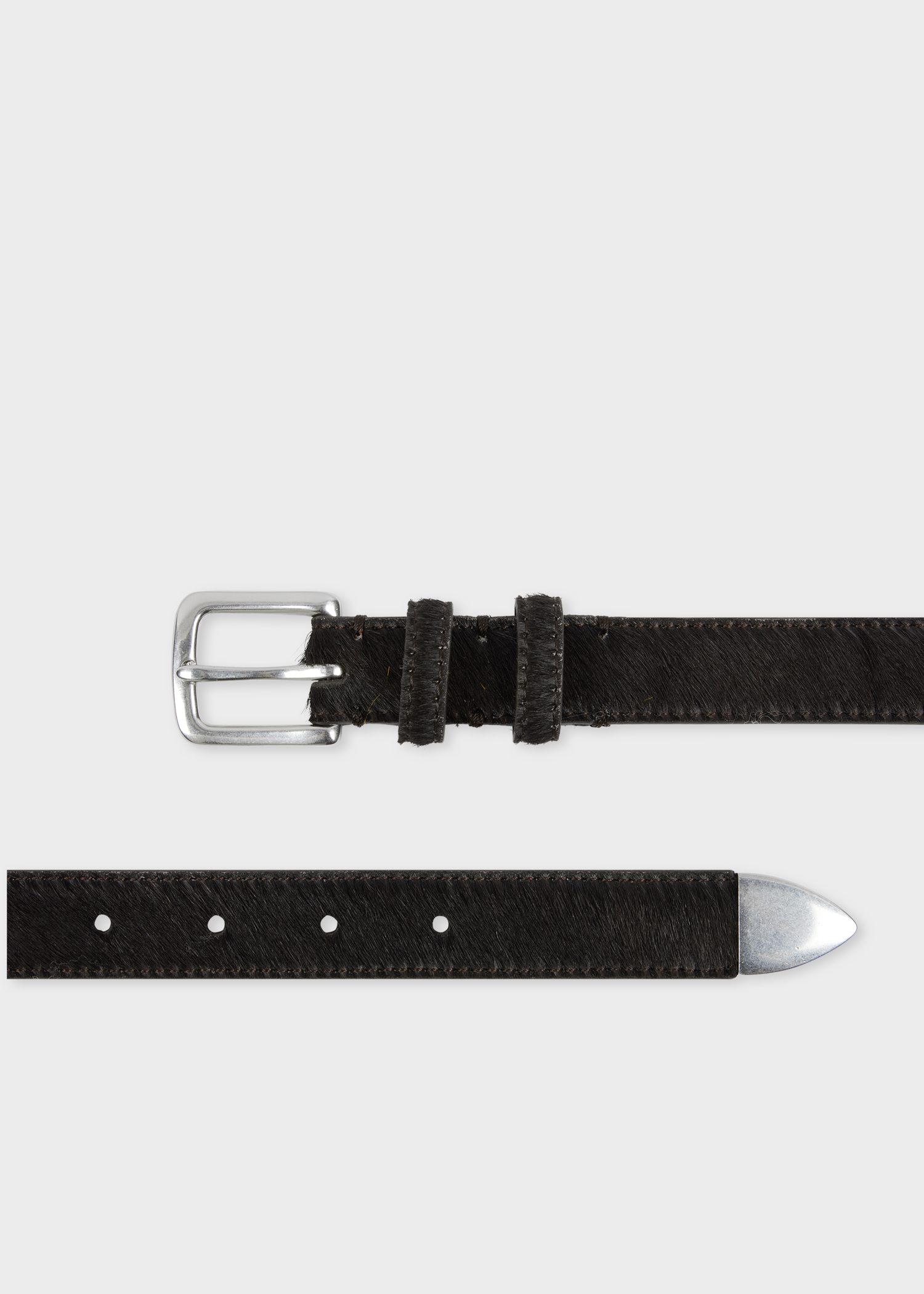 Men's Dark Brown Textured Leather Belt